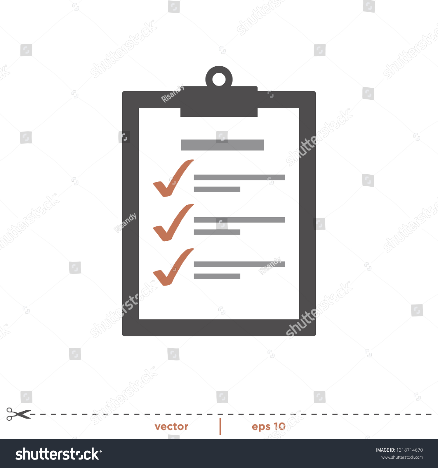 Vektor Stok Checklist Icon Vector Questionnaire Symbol Logo (Tanpa ...