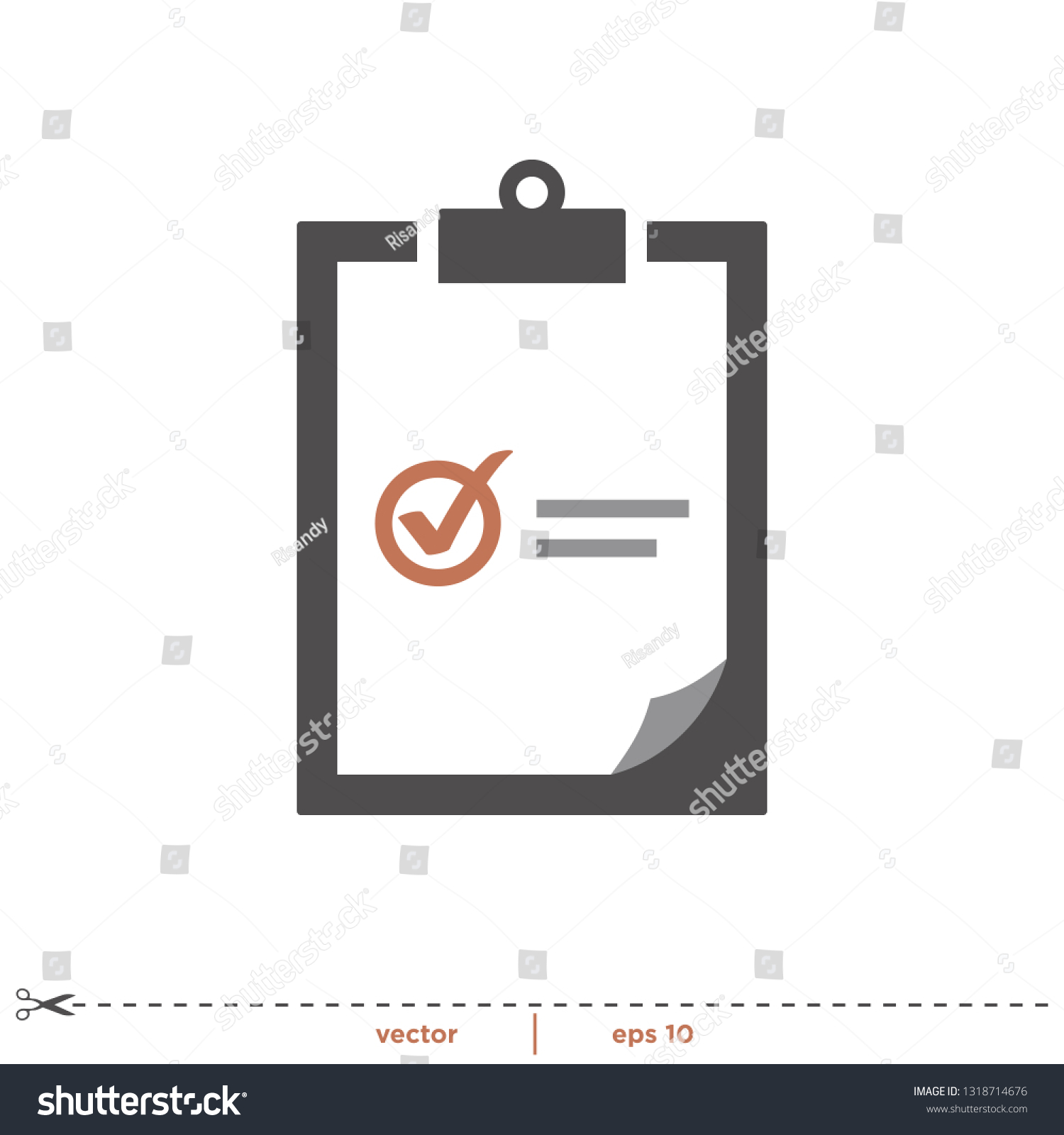 Checklist Icon Vector Questionnaire Symbol Logo: vector de stock (libre ...
