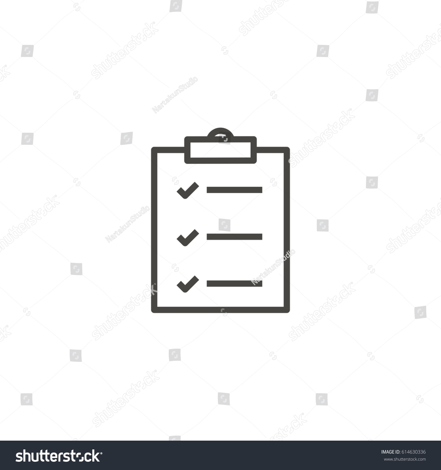 Checklist Outline Icon Vector Stock Vector (Royalty Free) 614630336