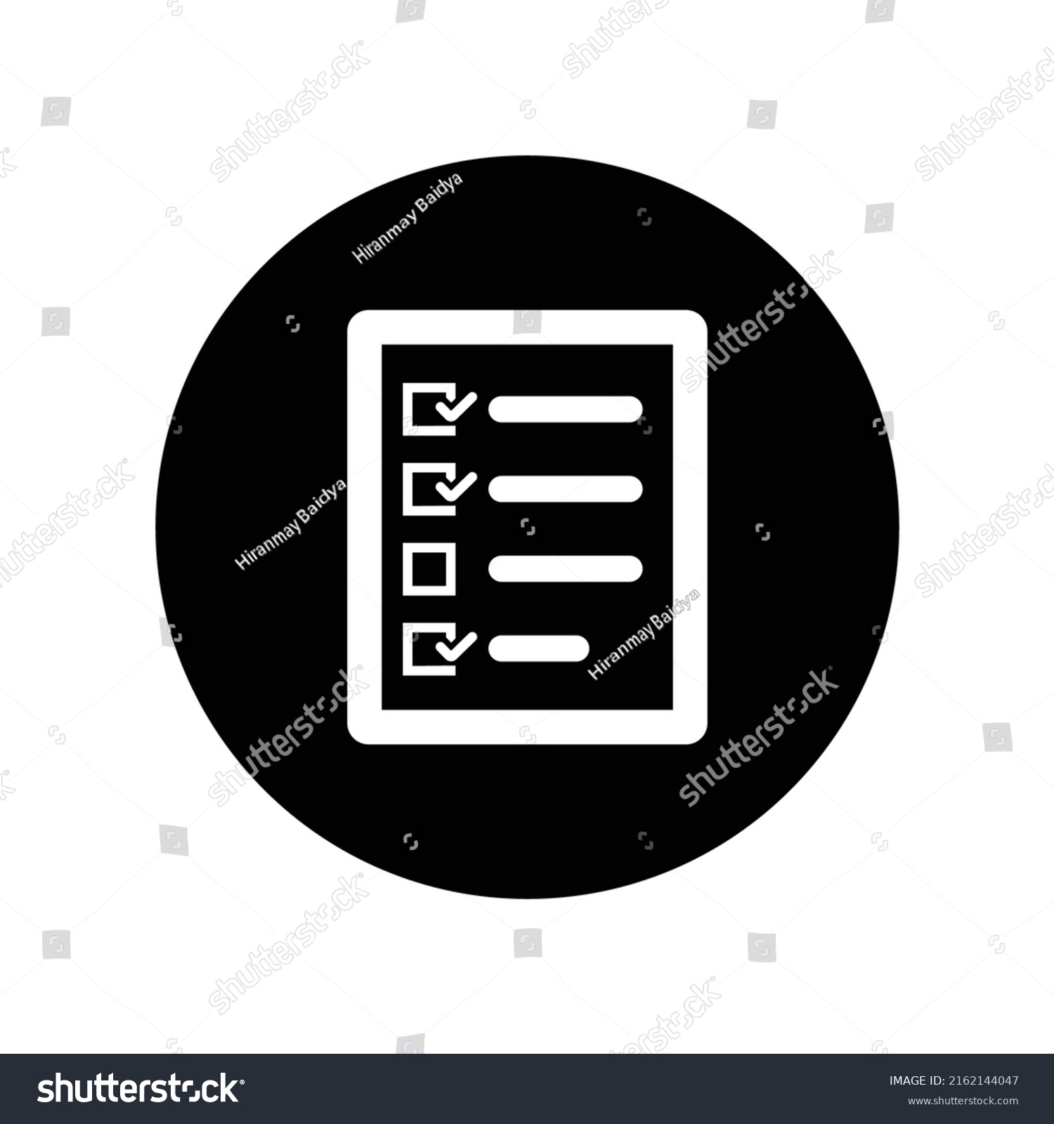 Checklist Question Paper Icon Black Vector Stock Vector (Royalty Free ...