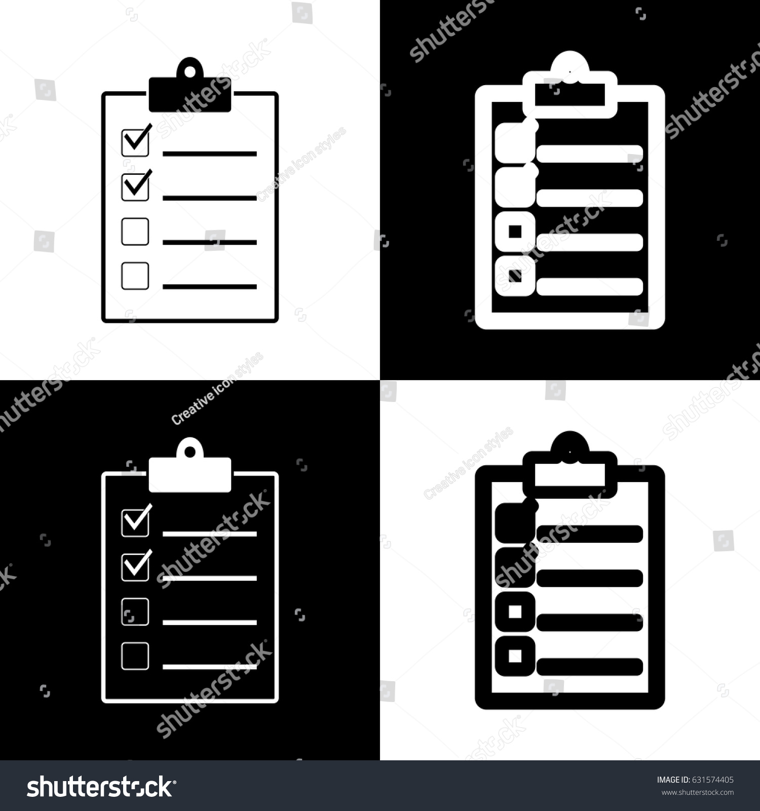 Checklist Sign Illustration Vector Black White: vector de stock (libre ... Checklist Sign Illustration Vector Black White: vector de stock (libre ...