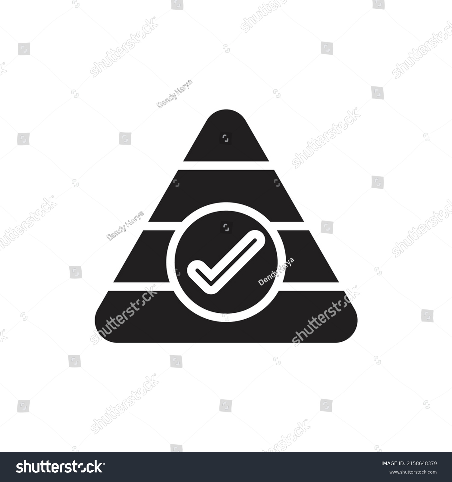 Checklist Triagle Filled Icon Vector Illustration Stock Vector (Royalty ...