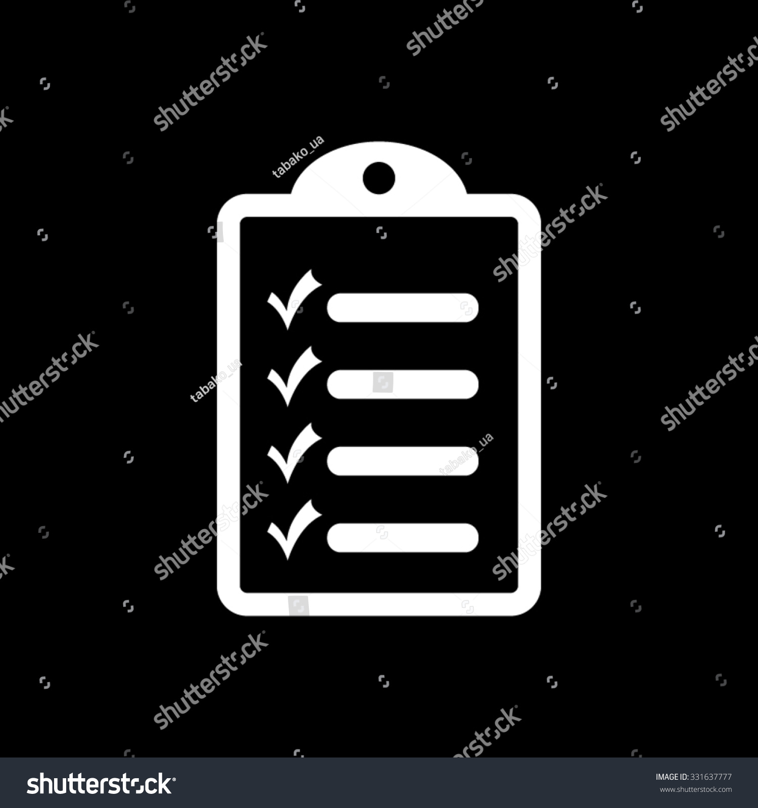 Checklist White Vector Icon Stock Vector (Royalty Free) 331637777