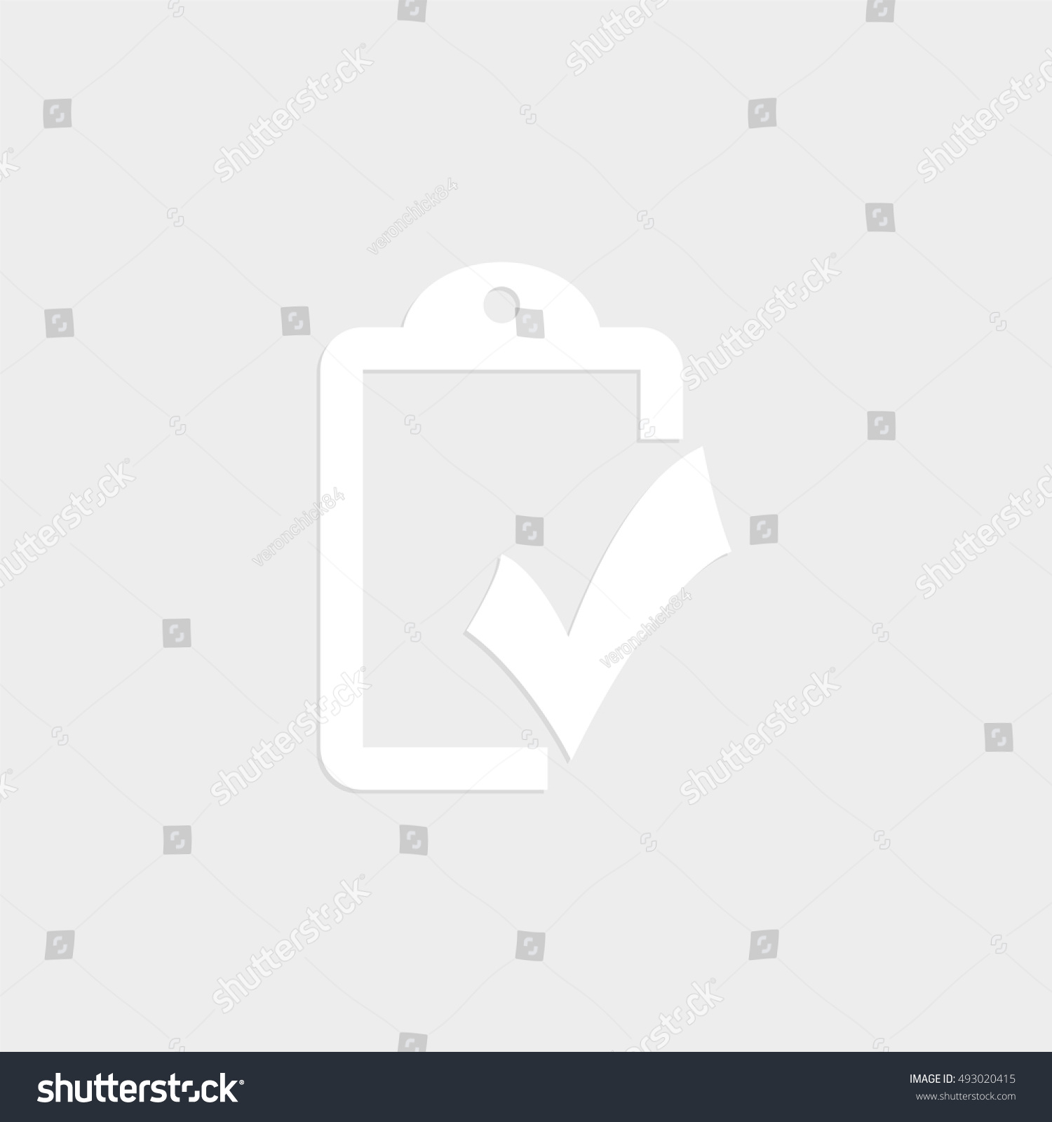 Checklist White Vector Icon Shadow Stock Vector (Royalty Free ...