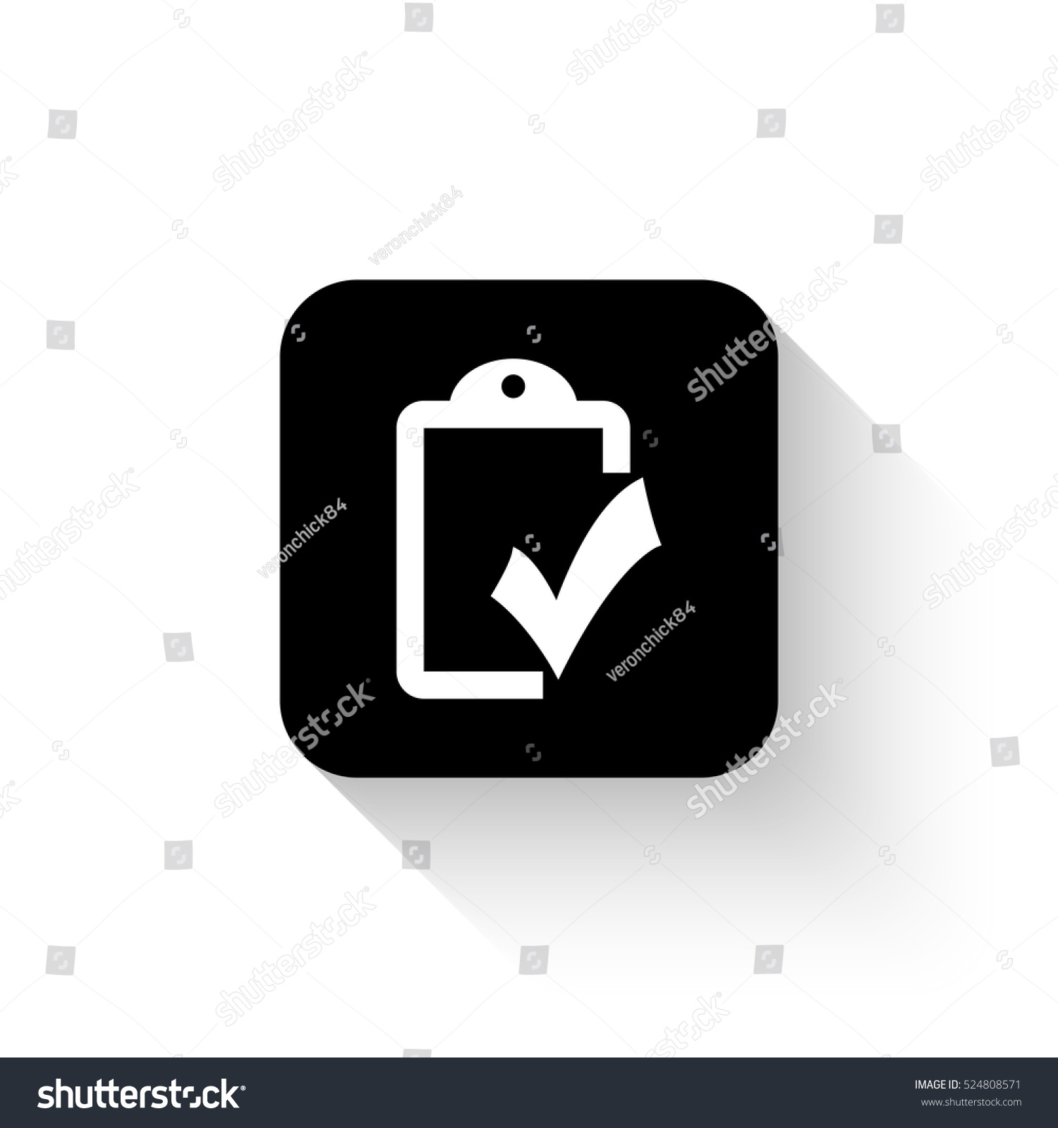 Checklist White Vector Icon Shadow Stock Vector (Royalty Free) 524808571