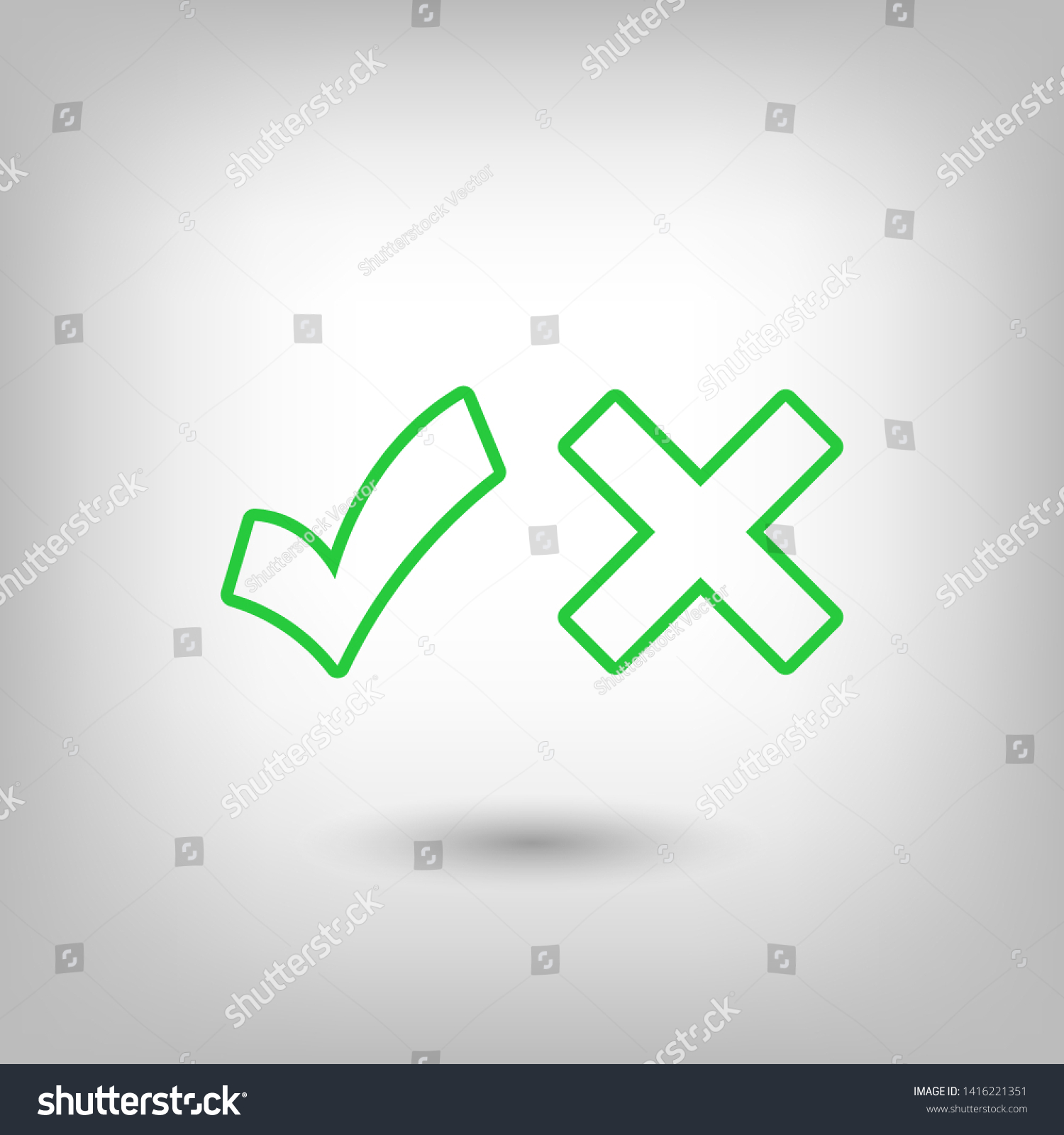 Checkmark Cross Icon Vector Web Design Stock Vector (Royalty Free ...
