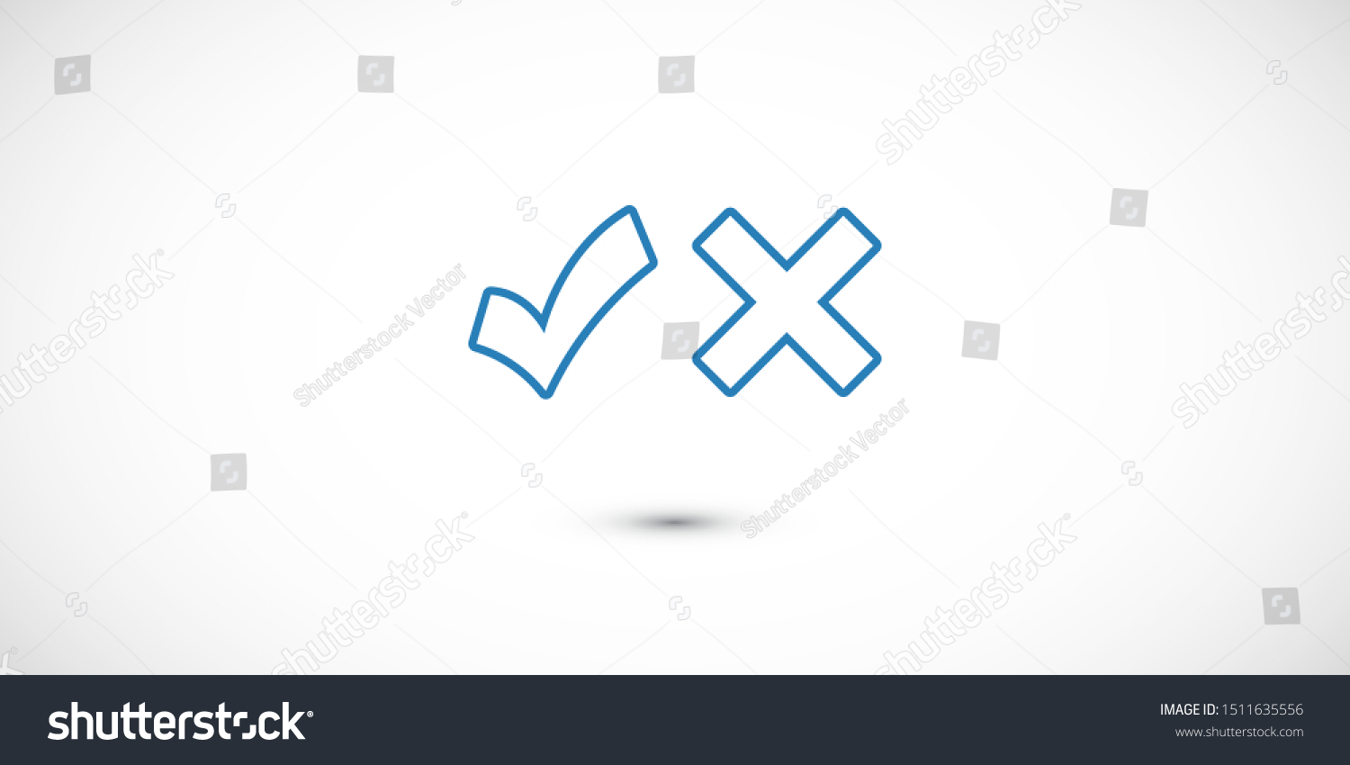 Checkmark Cross Icon Vector Web Design Stock Vector (Royalty Free ...