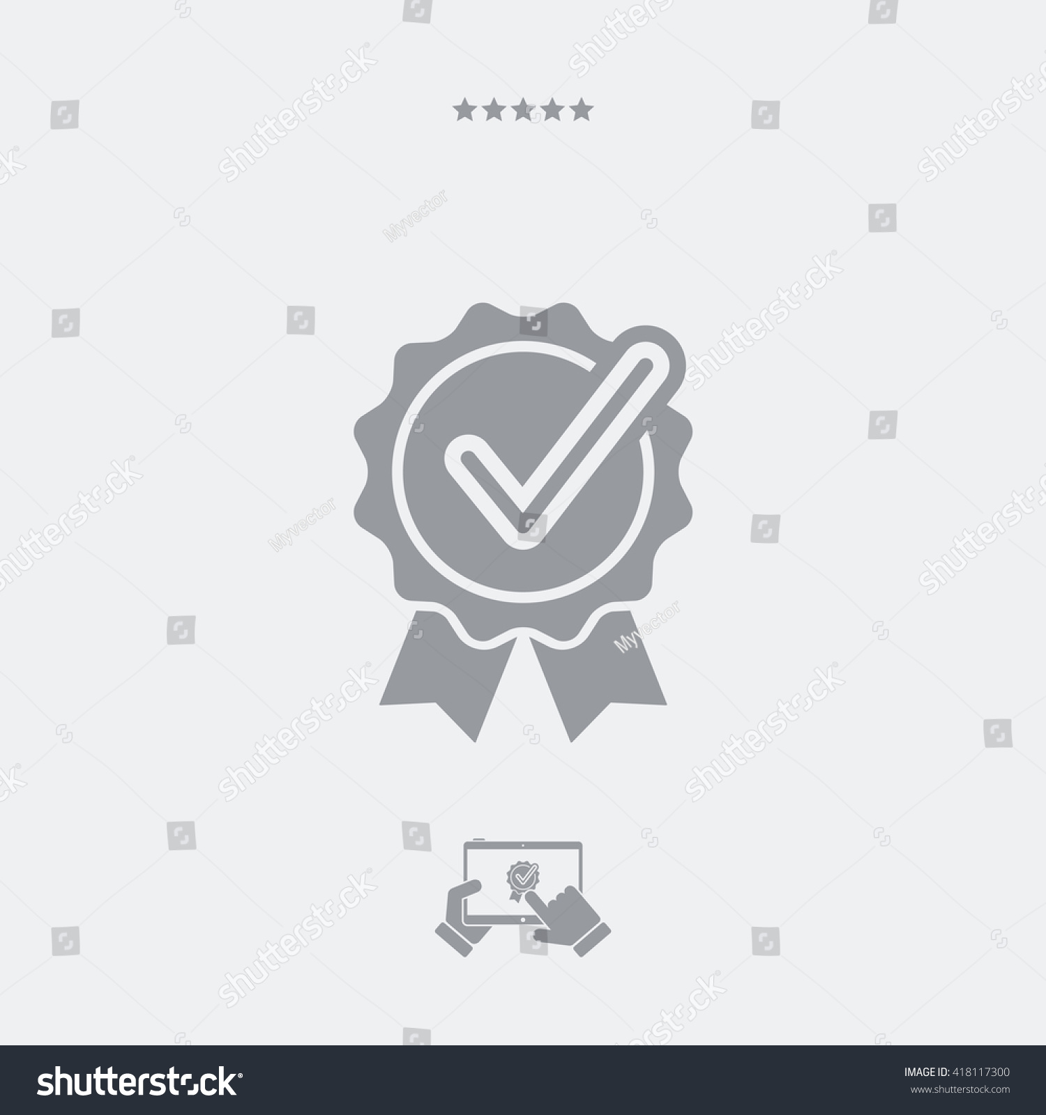 Checkmark Certificate Flat Icon Stock Vector (Royalty Free) 418117300 ...