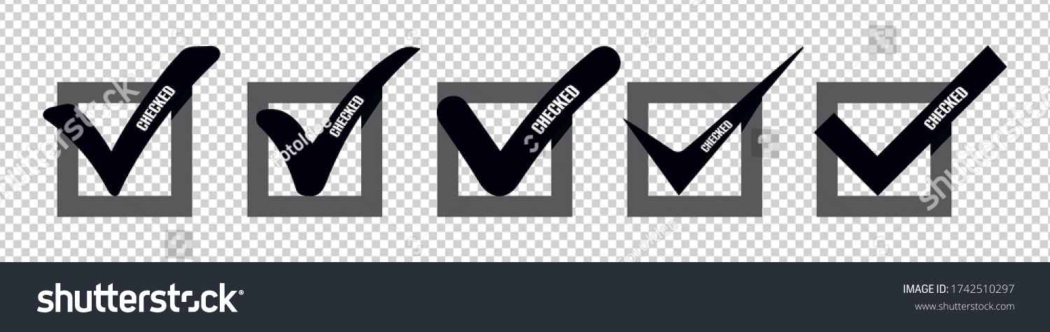 Checkmark Icons Different Vector Illustrations Isolated: เวกเตอร์สต็อก ...