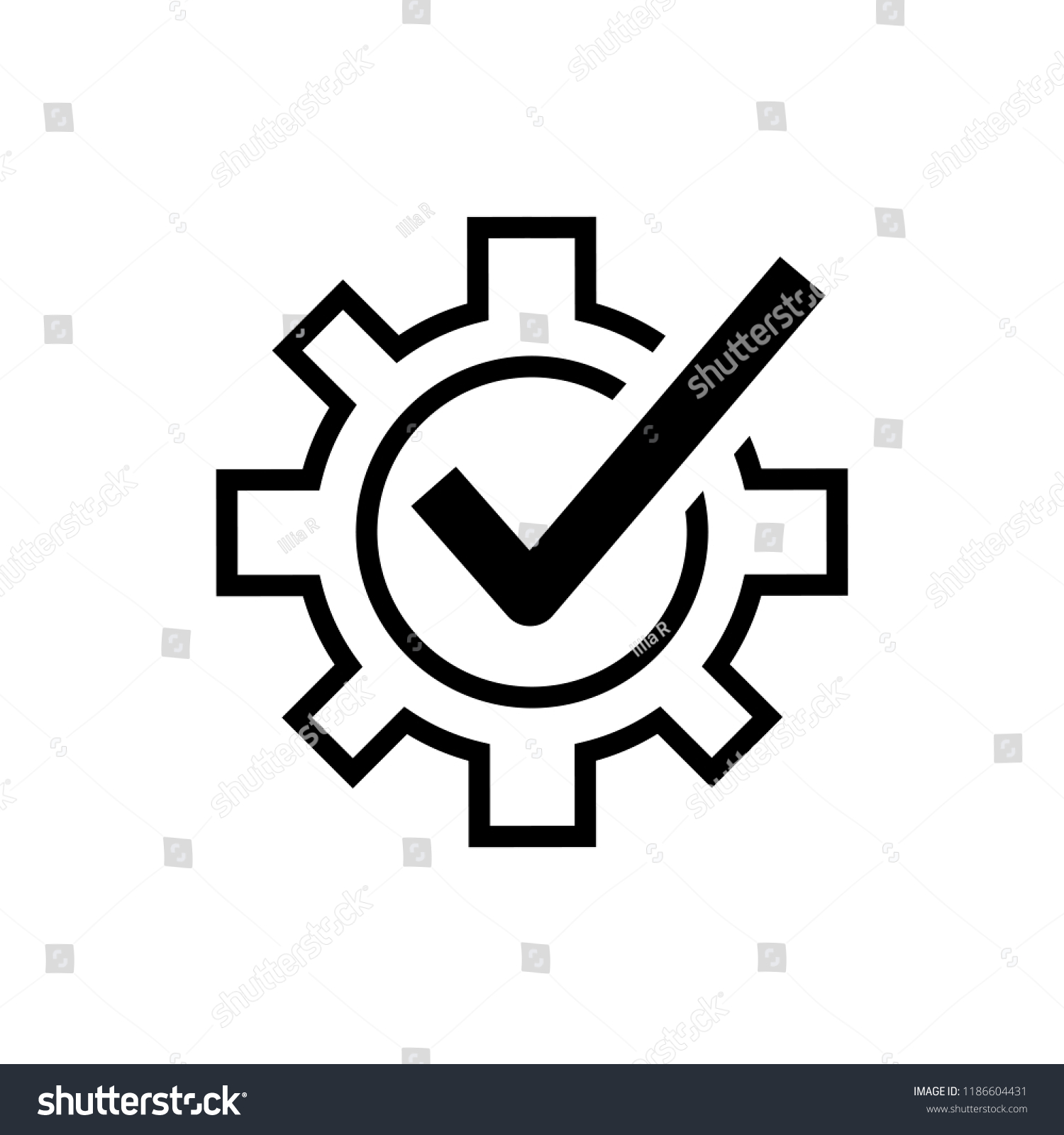 Checkmark Inside Gear Icon : image vectorielle de stock (libre de ...