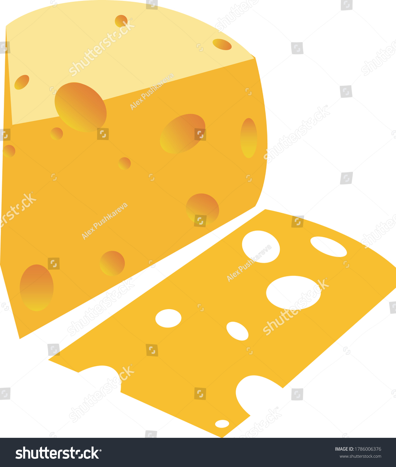 Chedder Cheese Slice Holes Stock Vector (Royalty Free) 1786006376 ...