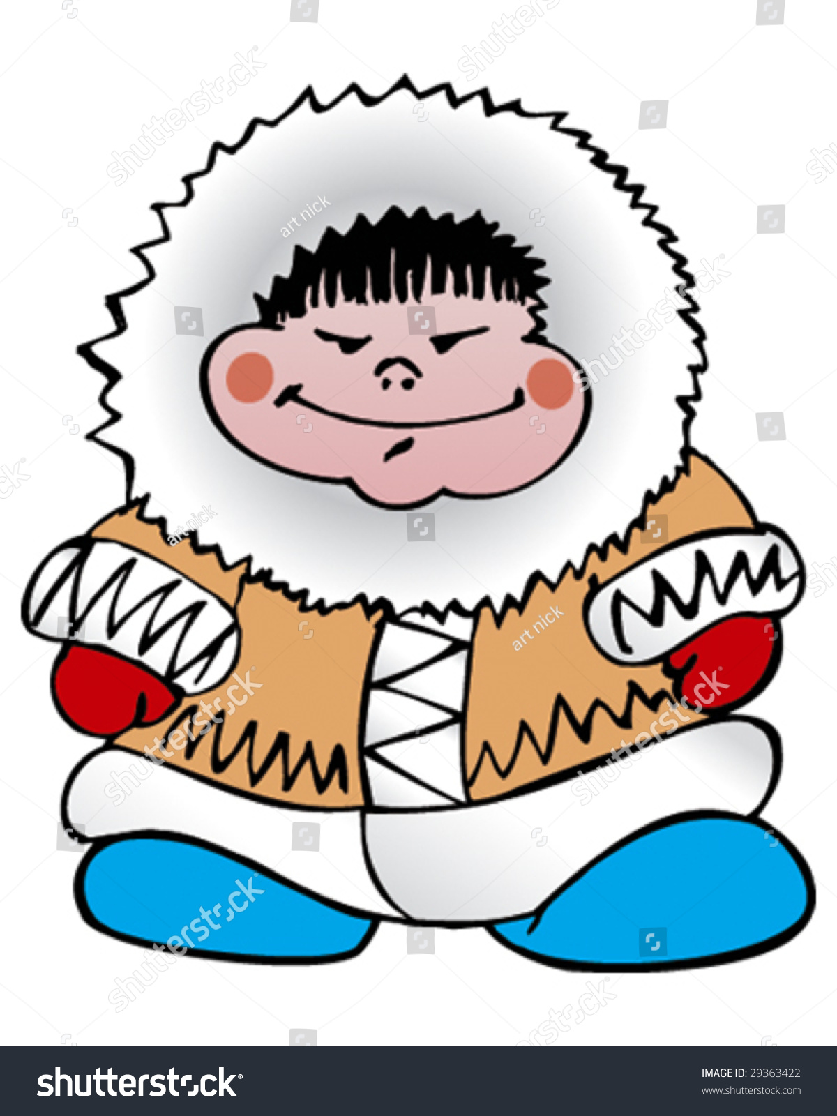 Cheerful Eskimo Vector Illustration Stock Vector 29363422 - Shutterstock