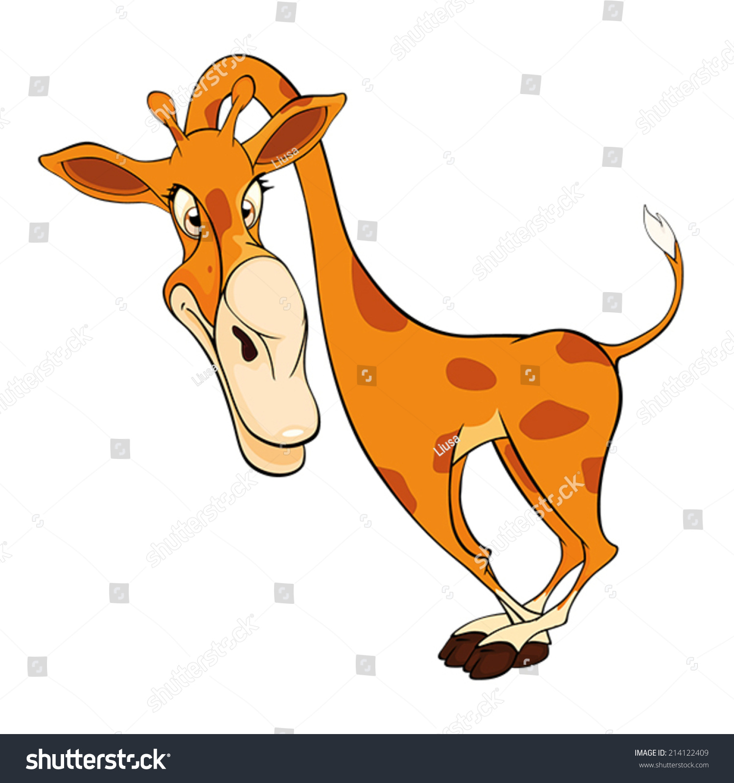 Cheerful Giraffe Cartoon Stock Vector (Royalty Free) 214122409 ...
