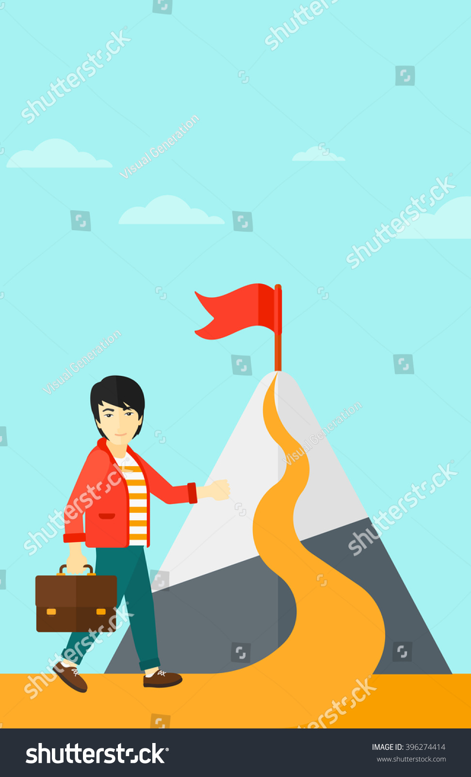 Cheerful Leader Man Stock Vector (Royalty Free) 396274414 | Shutterstock