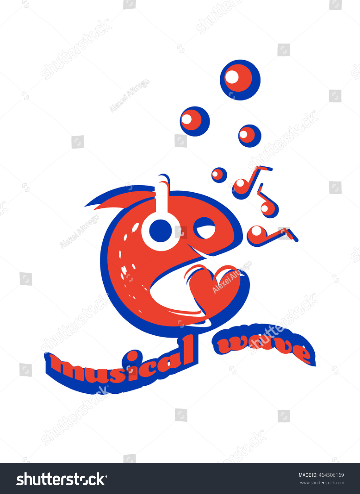 Cheerful Musical Fish Logo Vector Stock Vector (Royalty Free) 464506169 ...
