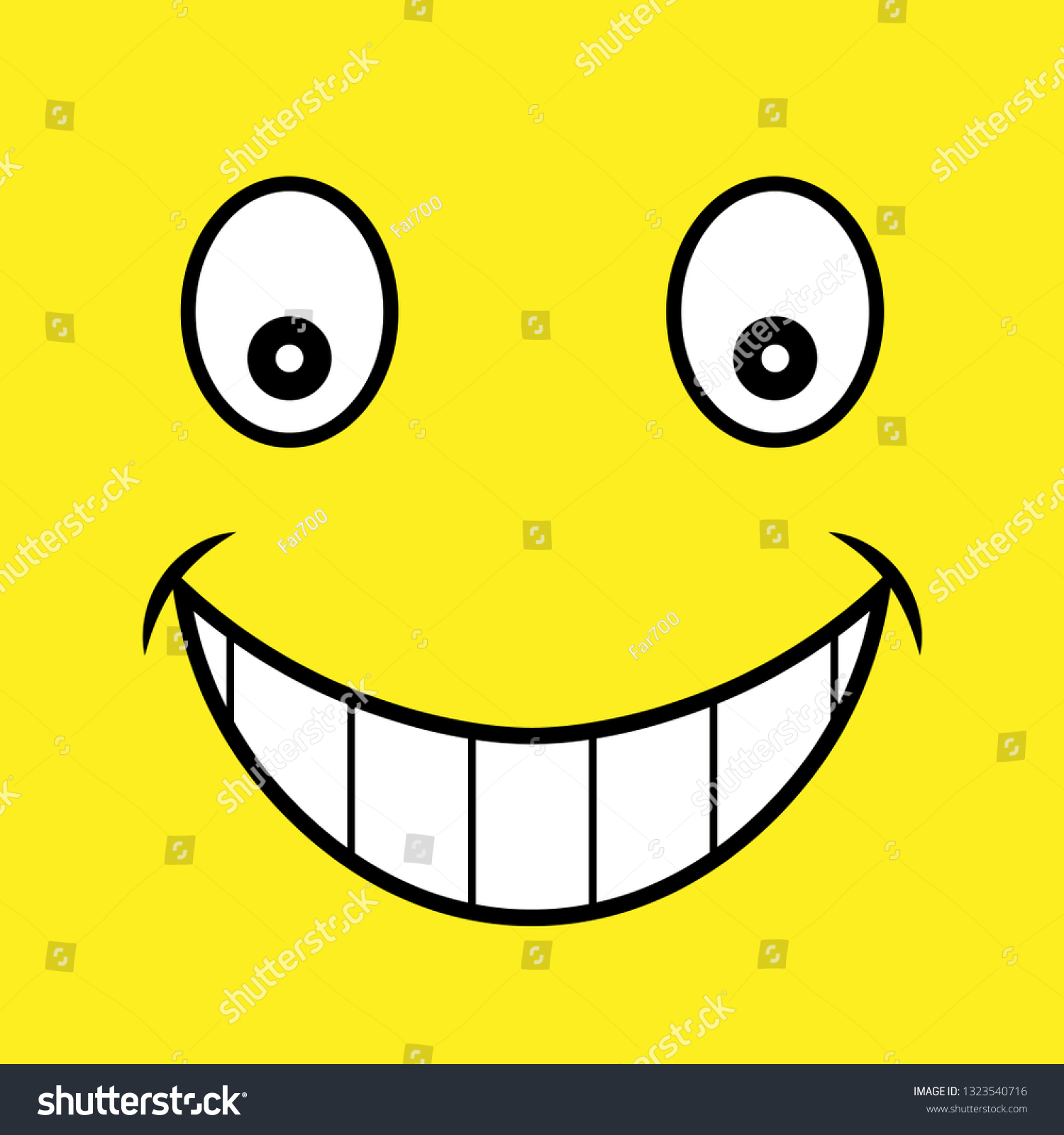 Cheerful Smiley Squared Closeup Vector Drawing Stock Vector (Royalty ...