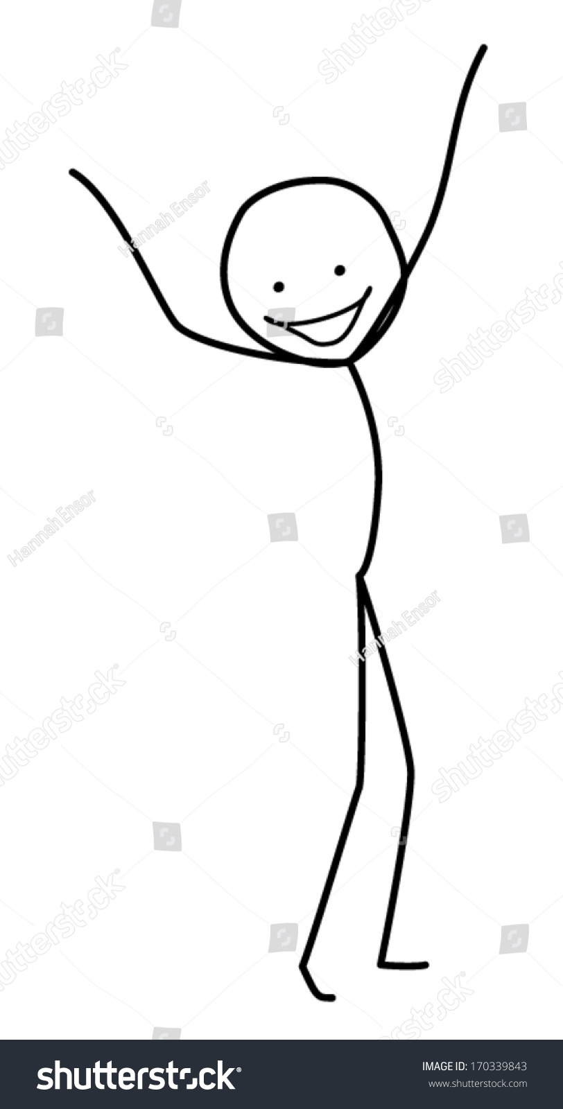 Cheering Stickman Stock Vector (Royalty Free) 170339843