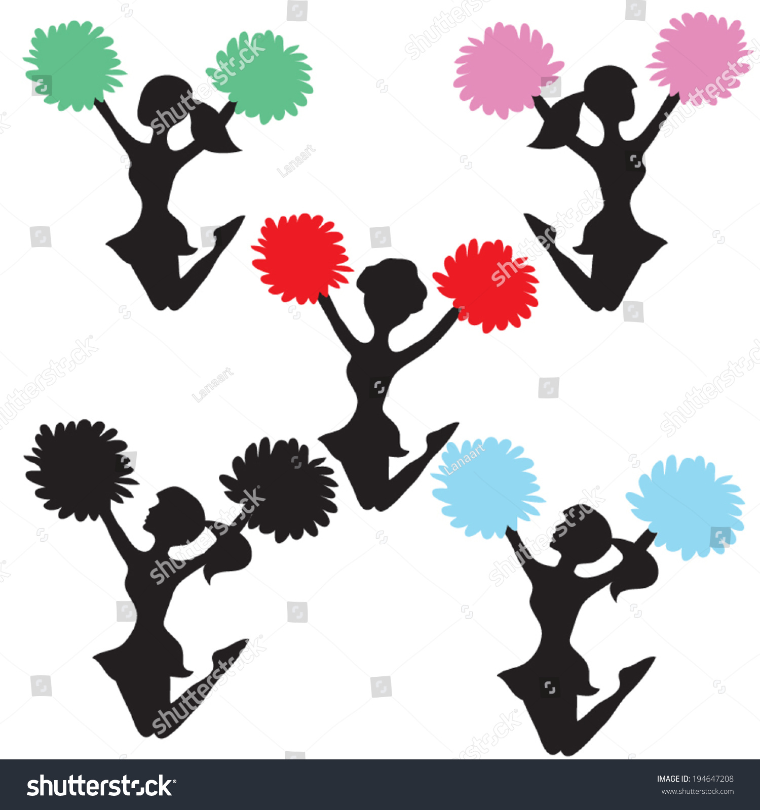 Cheerleader Vector Illustration Stock Vector (Royalty Free) 194647208 ...
