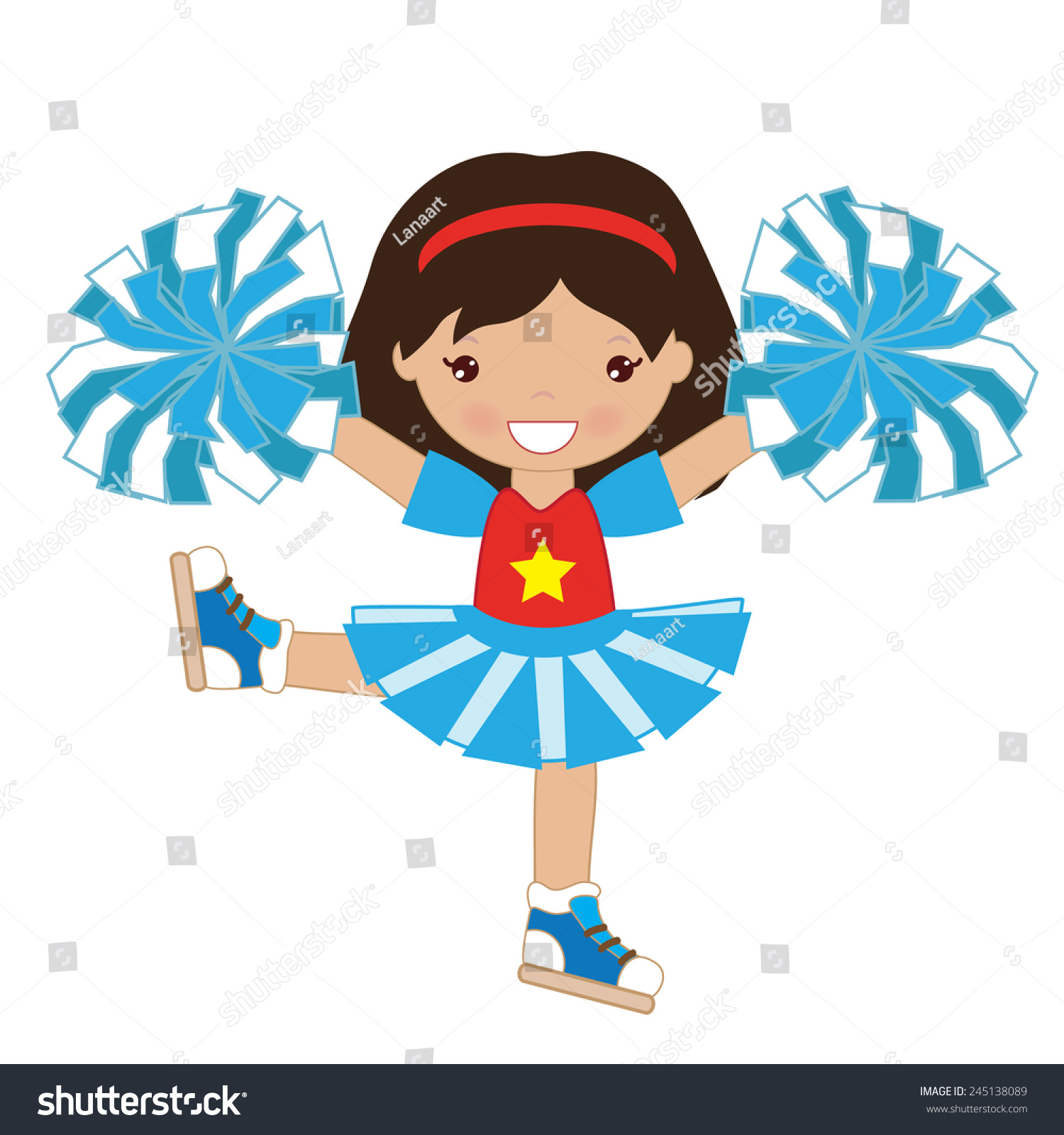 Cheerleader Vector Illustration Stock Vector (Royalty Free) 245138089 ...
