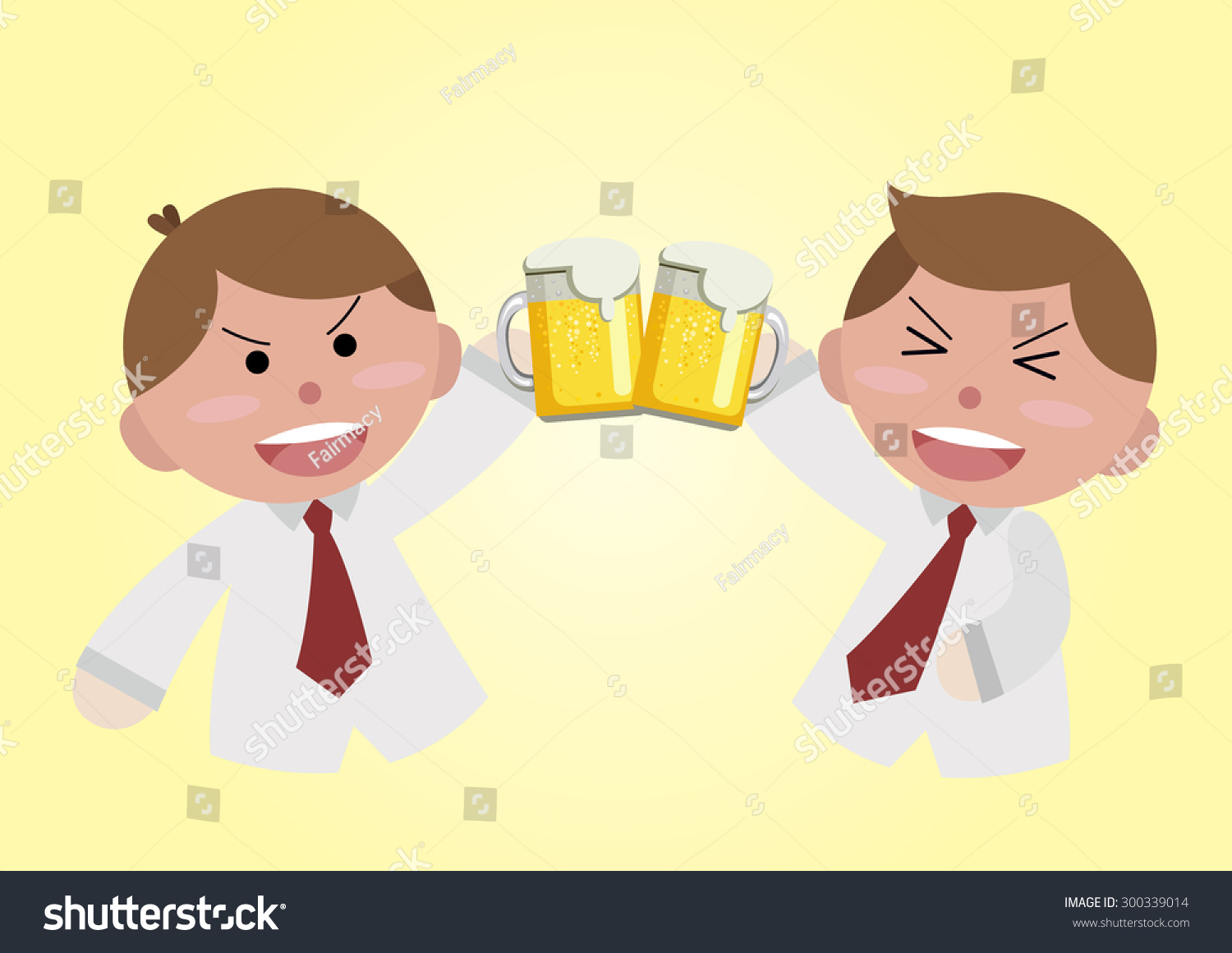 Cheers Beer Cartoon Vector: vector de stock (libre de regalías) 300339014