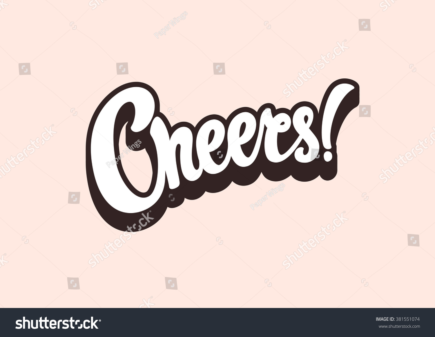 Cheers Lettering Text Stock Vector (Royalty Free) 381551074