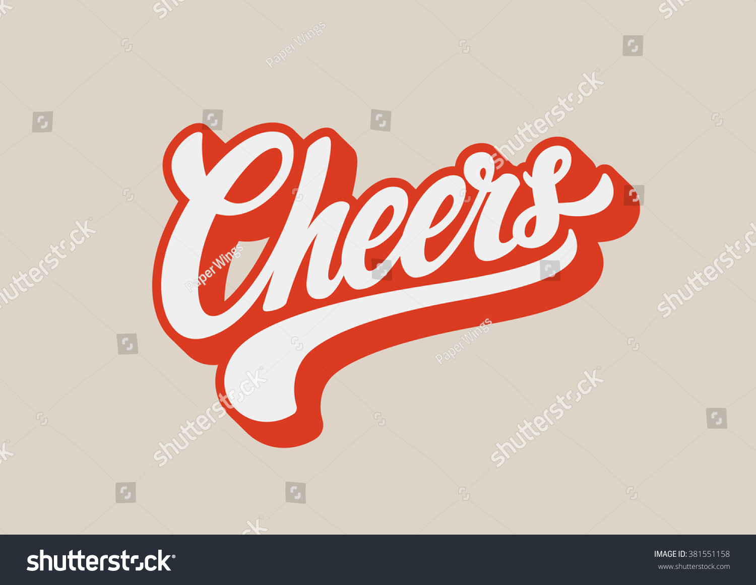 Cheers Lettering Text: เวกเตอร์สต็อก (ปลอดค่าลิขสิทธิ์) 381551158 ...