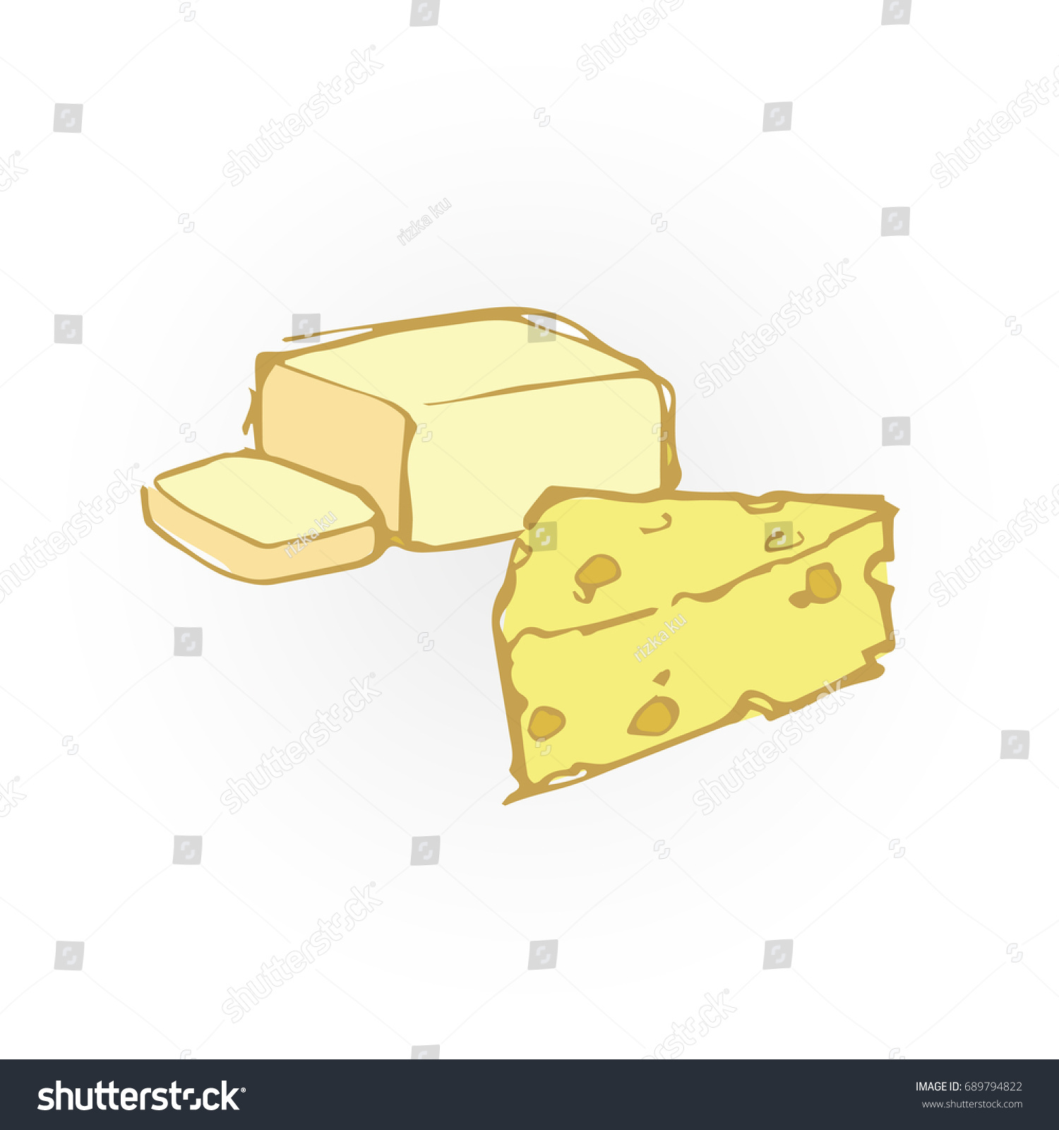 Cheese Cheddar Hand Drawn Vector Stock Vector (Royalty Free) 689794822 ...