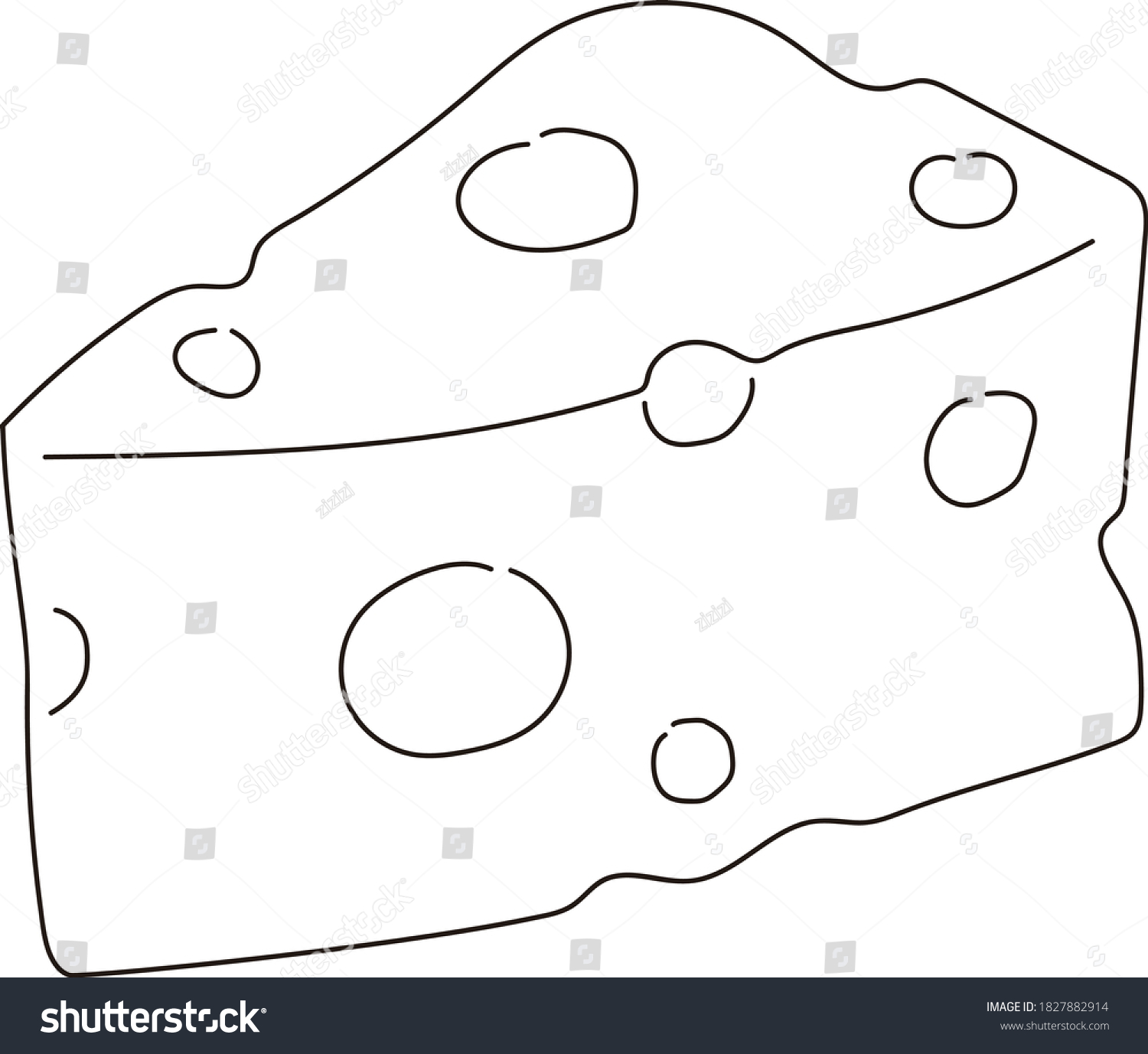 Cheese Line Drawing Illust Design: เวกเตอร์สต็อก (ปลอดค่าลิขสิทธิ์ ...