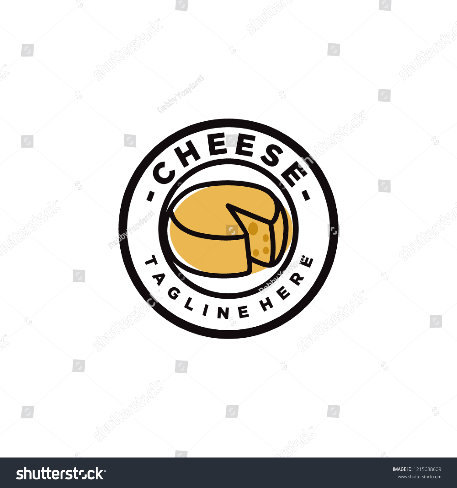 Cheese Logo Design Stock Vector (Royalty Free) 1215688609