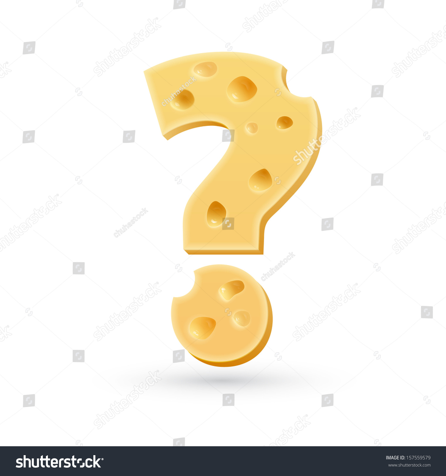 Cheese Question Mark Symbol Isolated On: vector de stock (libre de ...