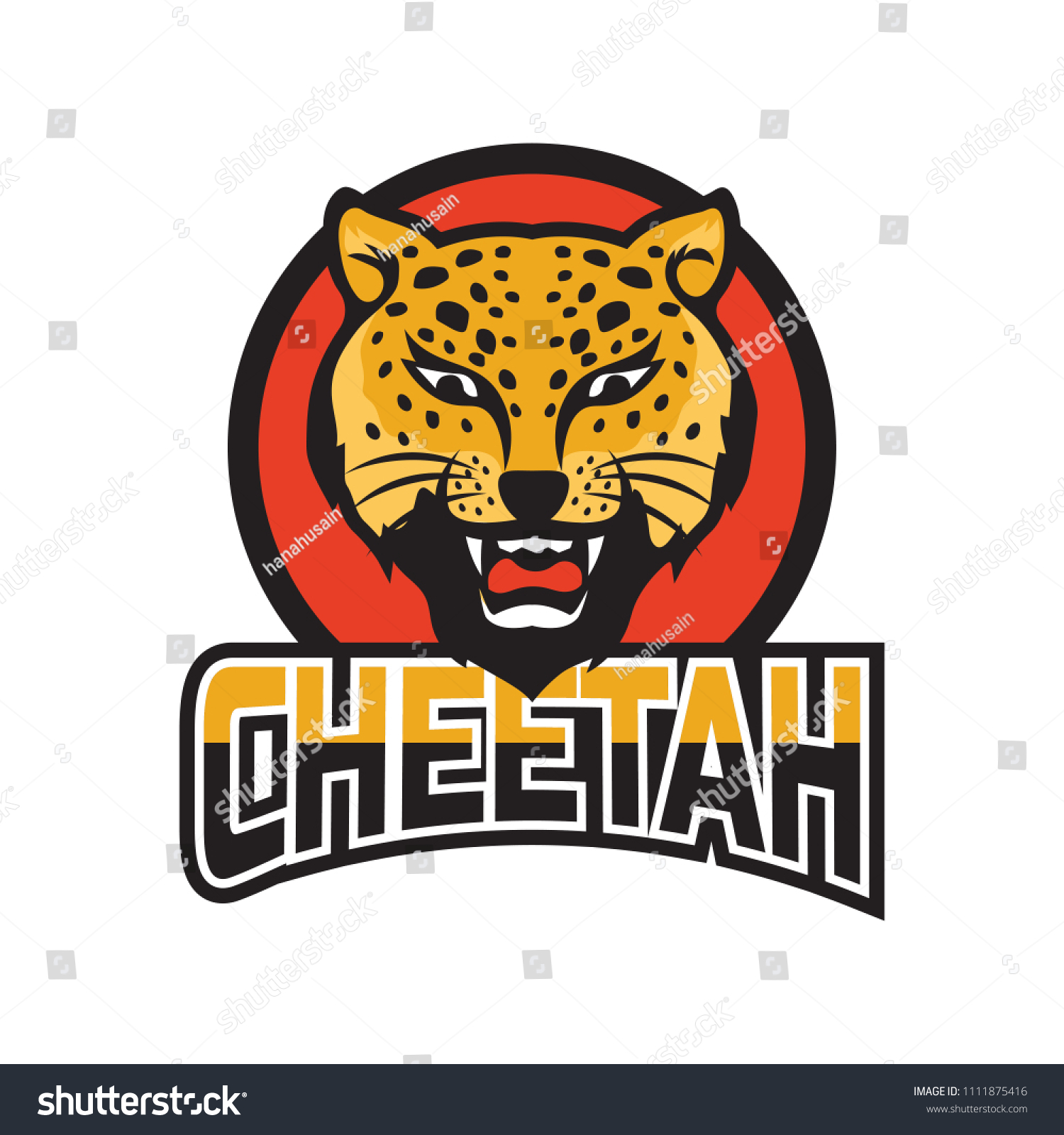 Cheetah Logo Vector Illustration Stock Vector (Royalty Free) 1111875416