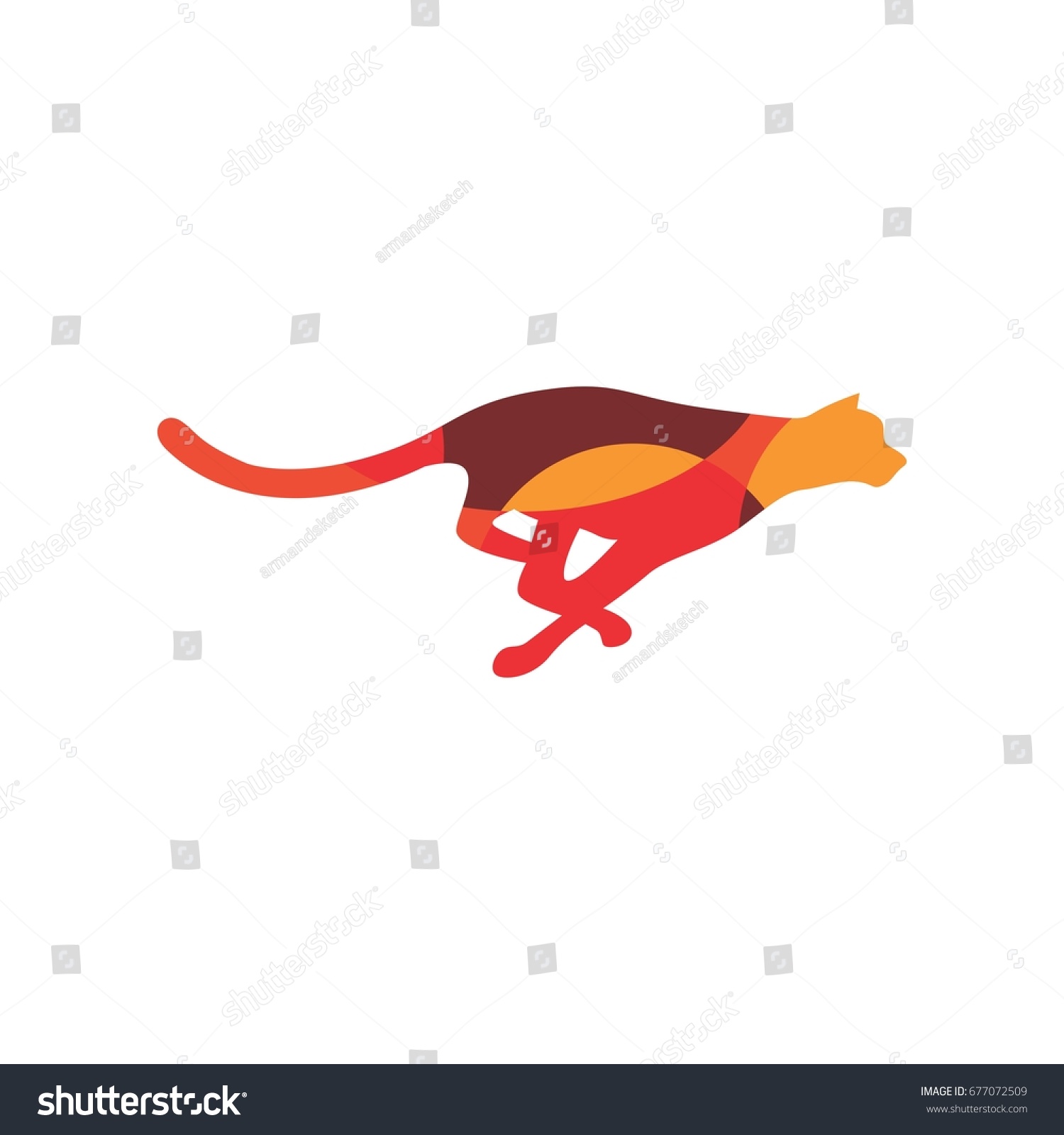Cheetah Run Logo Stock Vector (Royalty Free) 677072509