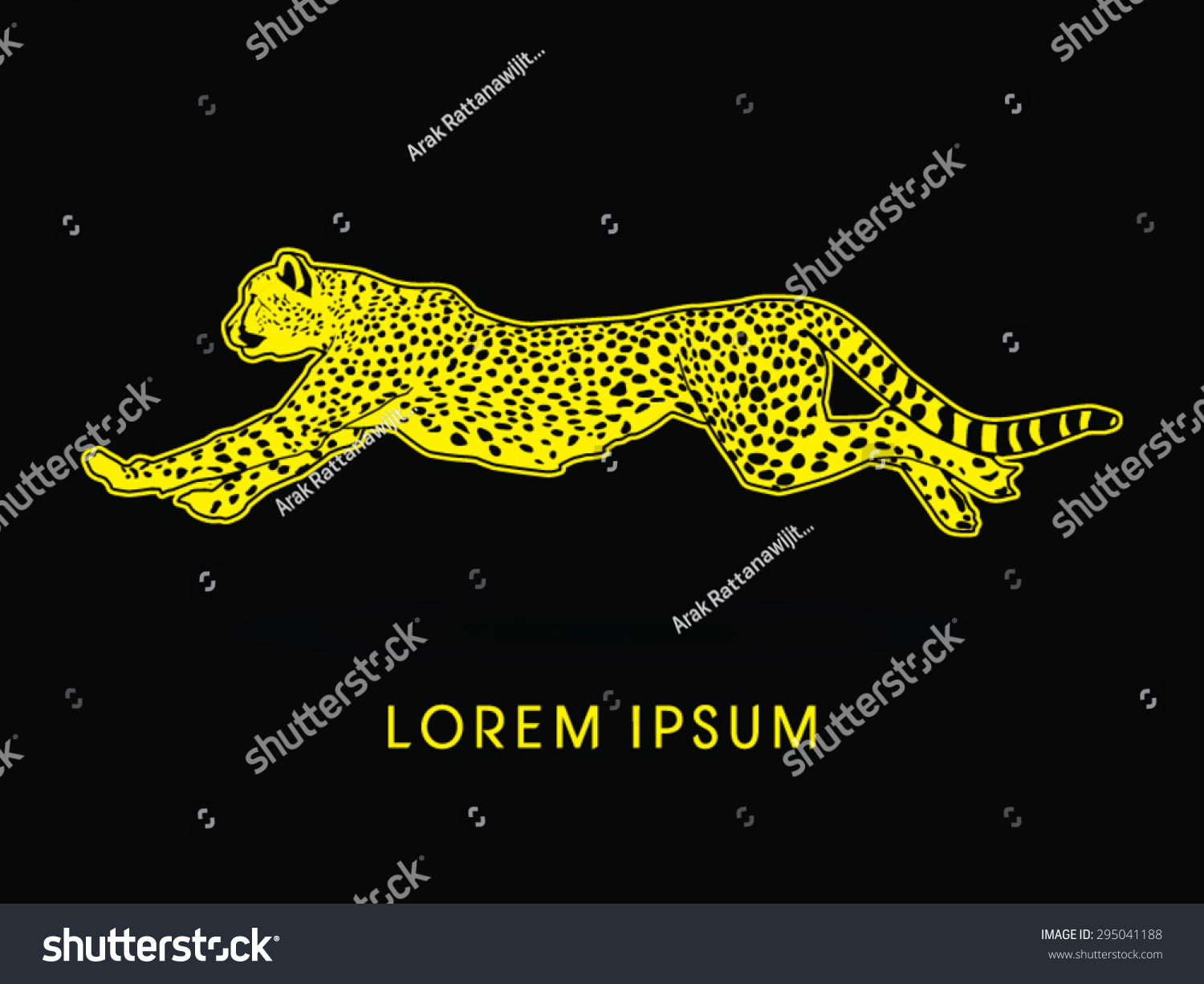 Cheetah Running Side View Graphic Vector Stock Vector (Royalty Free ...