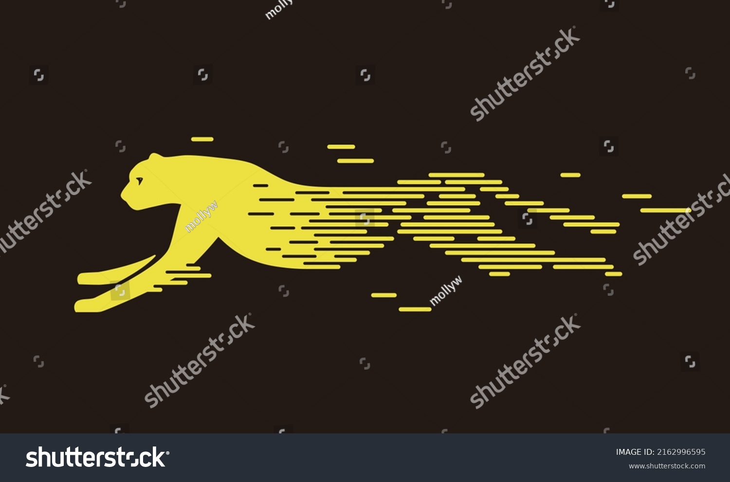 Cheetah Running Simple Line Vector Illustration Stock Vector (Royalty ...
