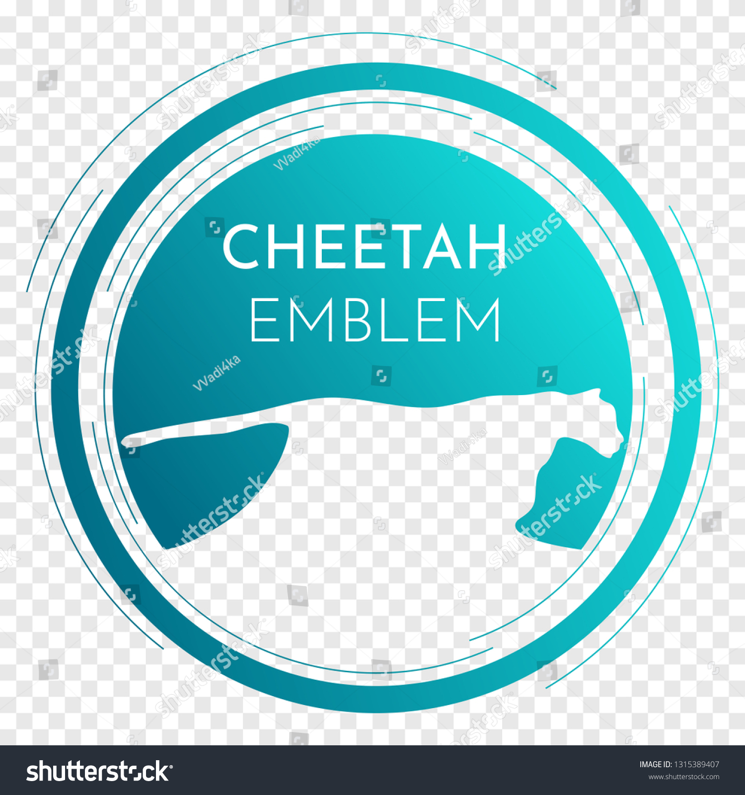 Cheetah Vector Emblem: vector de stock (libre de regalías) 1315389407