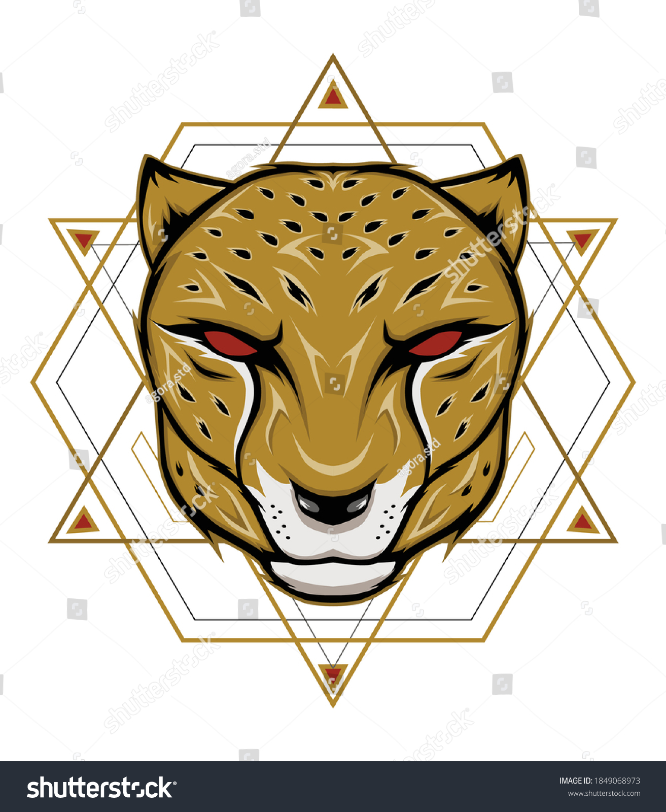Cheetah Vector Emblem Mascot Design Template Stock Vector (Royalty Free ...