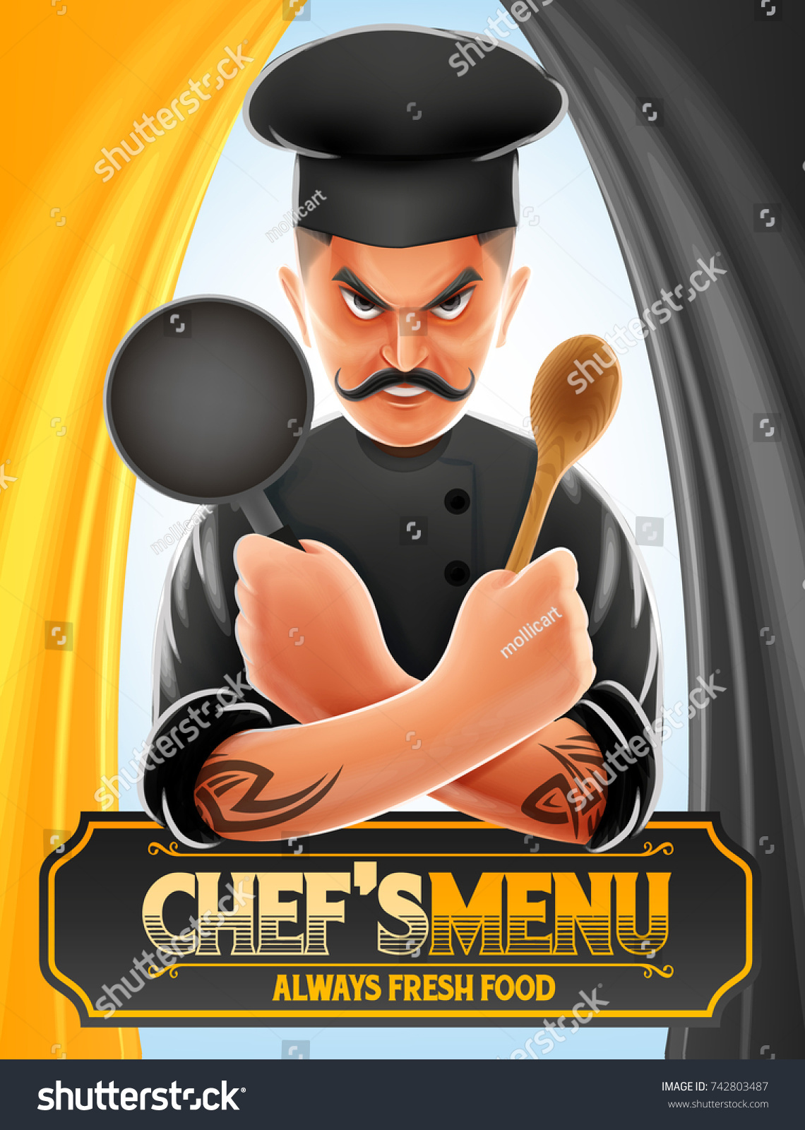 Chef Arab Stock Vector (Royalty Free) 742803487 | Shutterstock