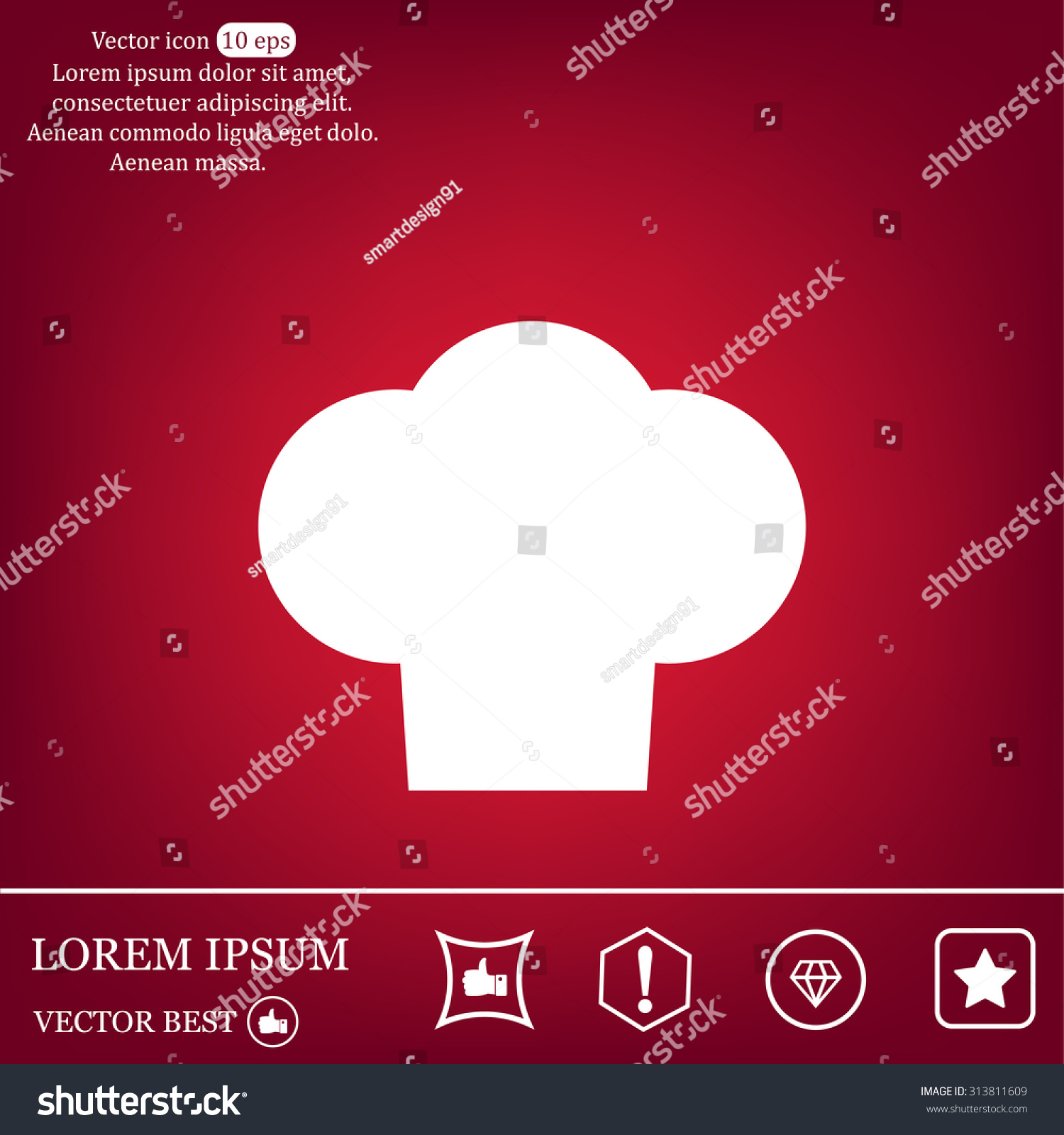 Chef Cap Icon Cooking Cap Stock Vector (Royalty Free) 313811609