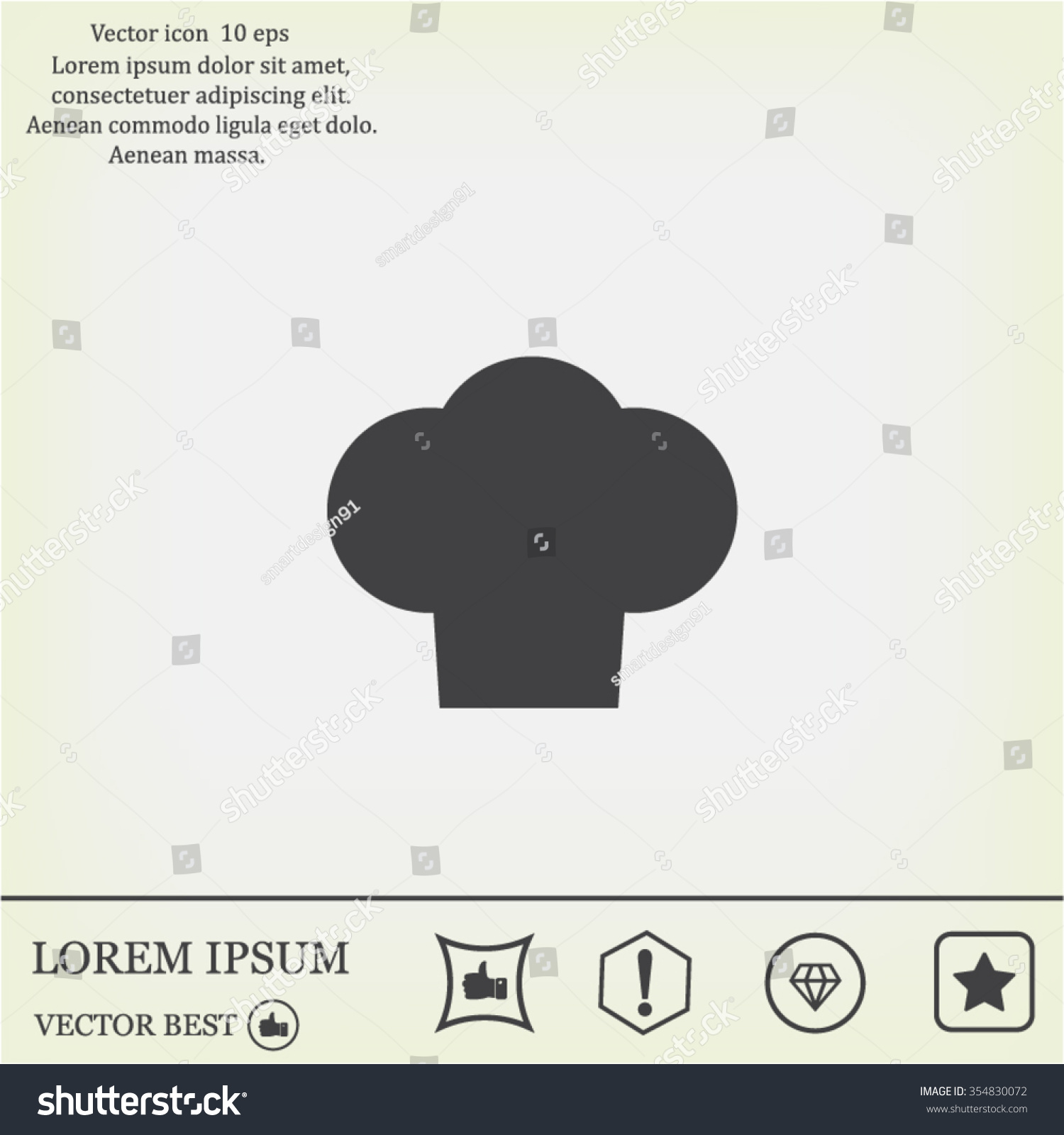 Chef Cap Icon Cooking Cap Stock Vector (Royalty Free) 354830072 ...