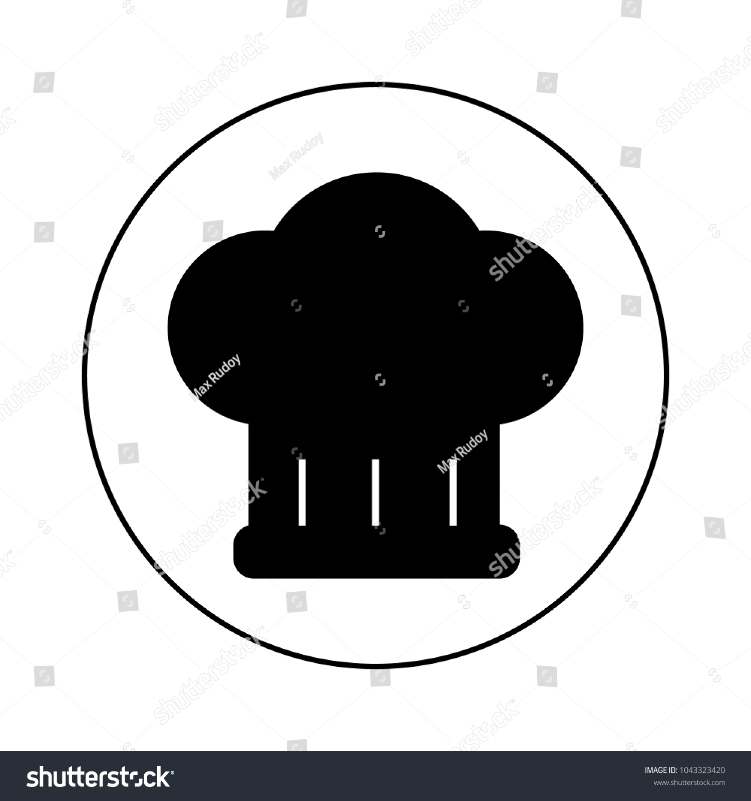 Chef Cap Icon Logo Stock Vector (Royalty Free) 1043323420 | Shutterstock