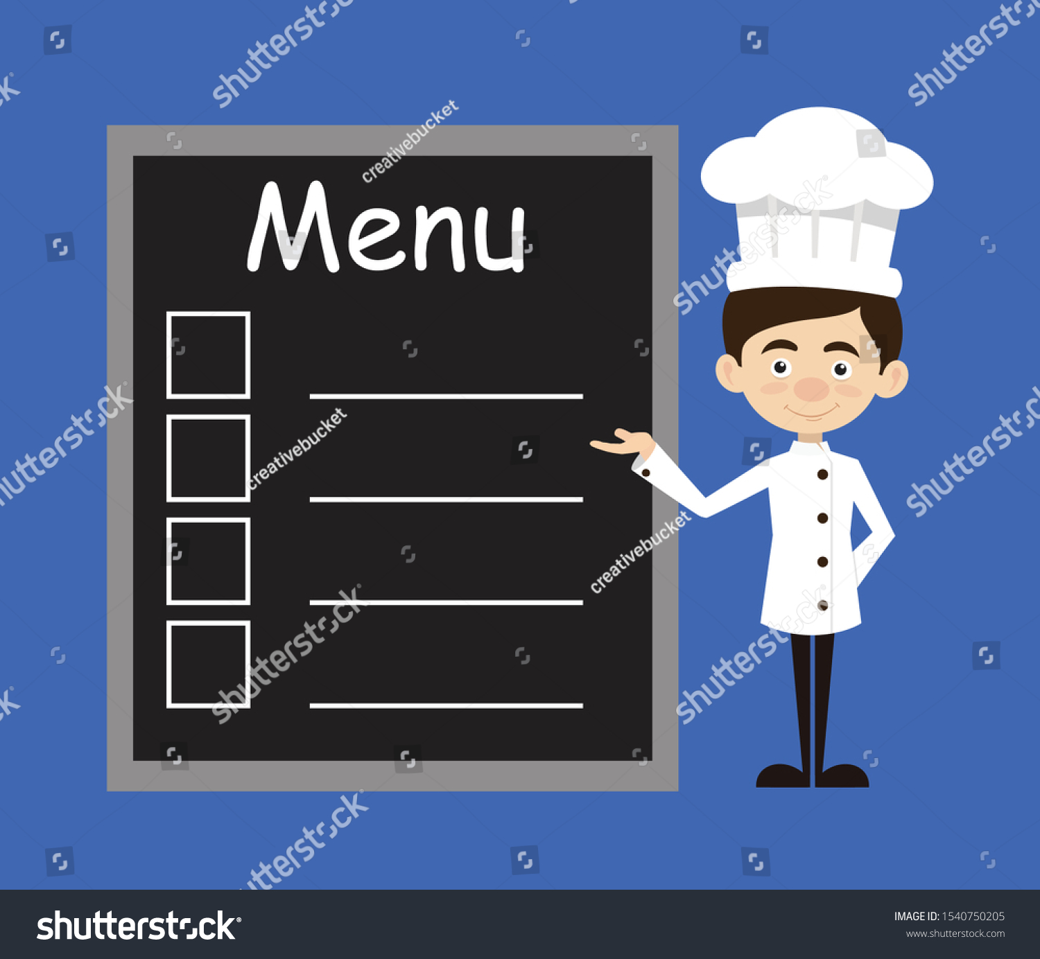 Chef Cartoon Presenting Menu List Stock Vector (Royalty Free ...