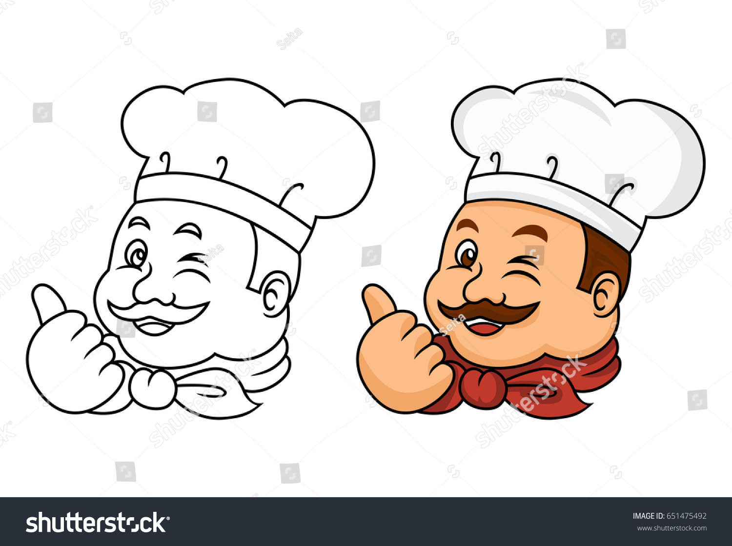 Chef Cartoon Thumb Vector Stock Vector (Royalty Free) 651475492