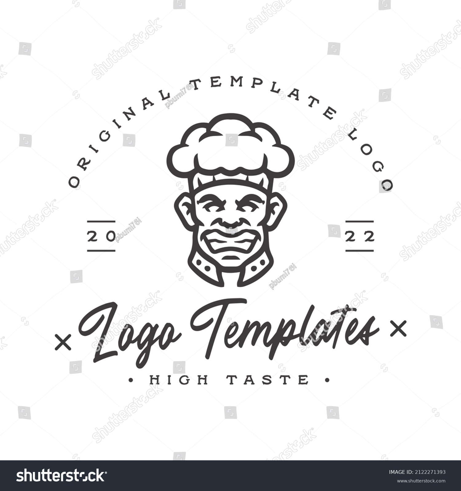 Chef Character Logo Chef Smiling Vector Stock Vector (Royalty Free ...