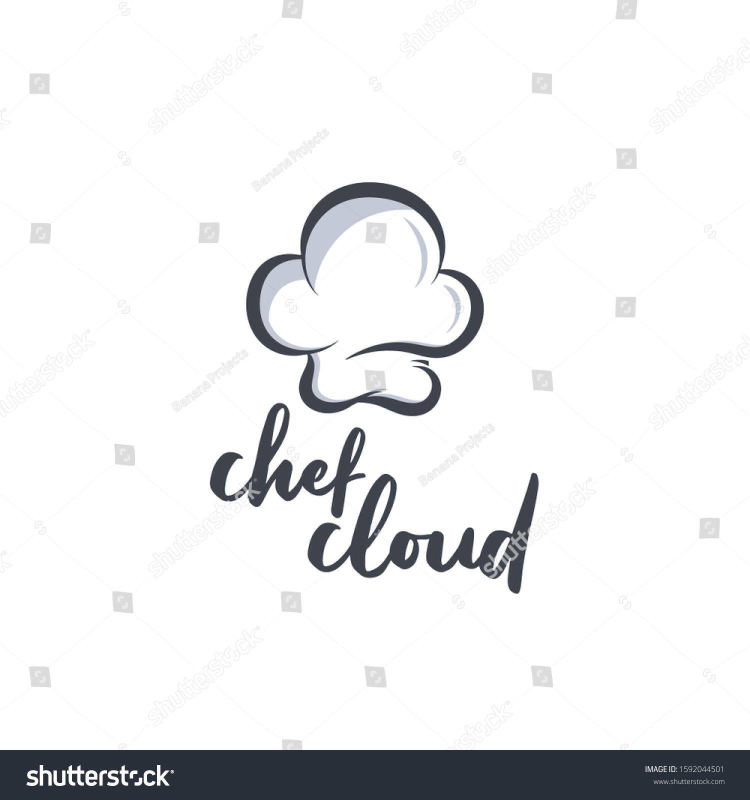 Chef Cloud Logo Chef Hat Cloud Stock Vector (Royalty Free) 1592044501