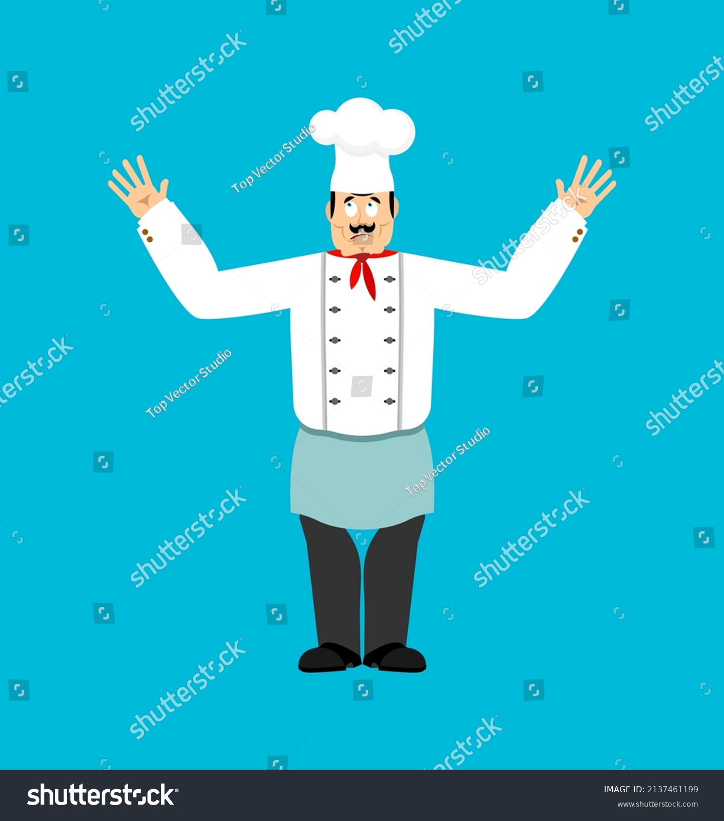 Chef Confused Cook Perplexed Kitchener Vector Stock Vector (Royalty ...