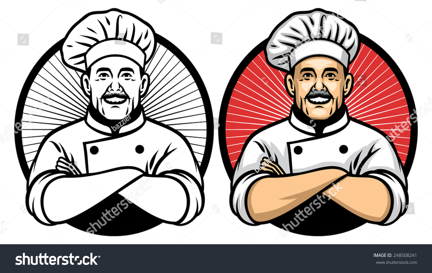 Chef Crossing Arm Pose Stock Vector (Royalty Free) 248508241