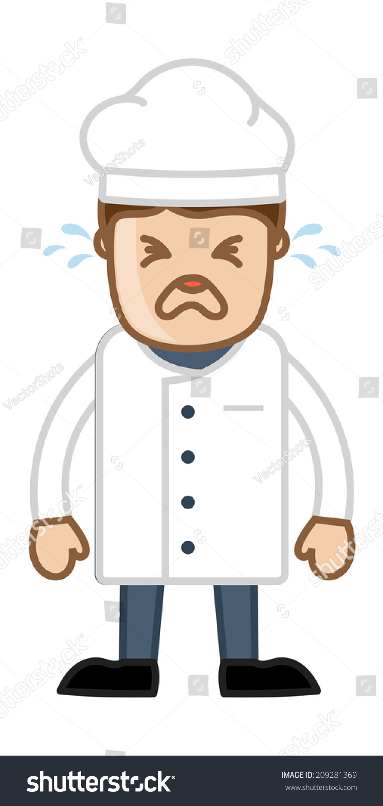 Chef Crying Cartoon Vector Illustration Stock Vector (Royalty Free ...