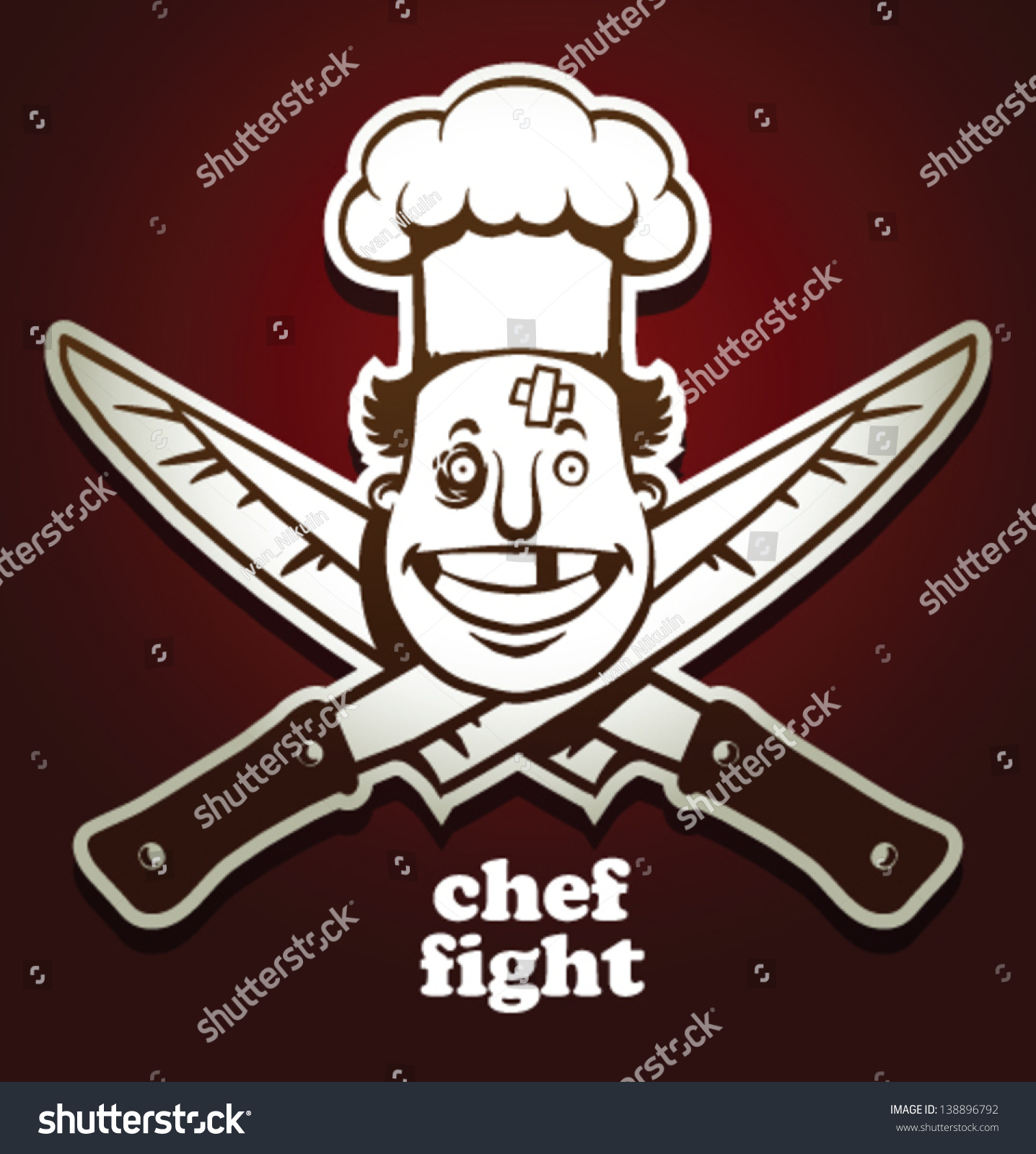Chef Fight Emblem Knife Vector Stock Vector (Royalty Free) 138896792 ...