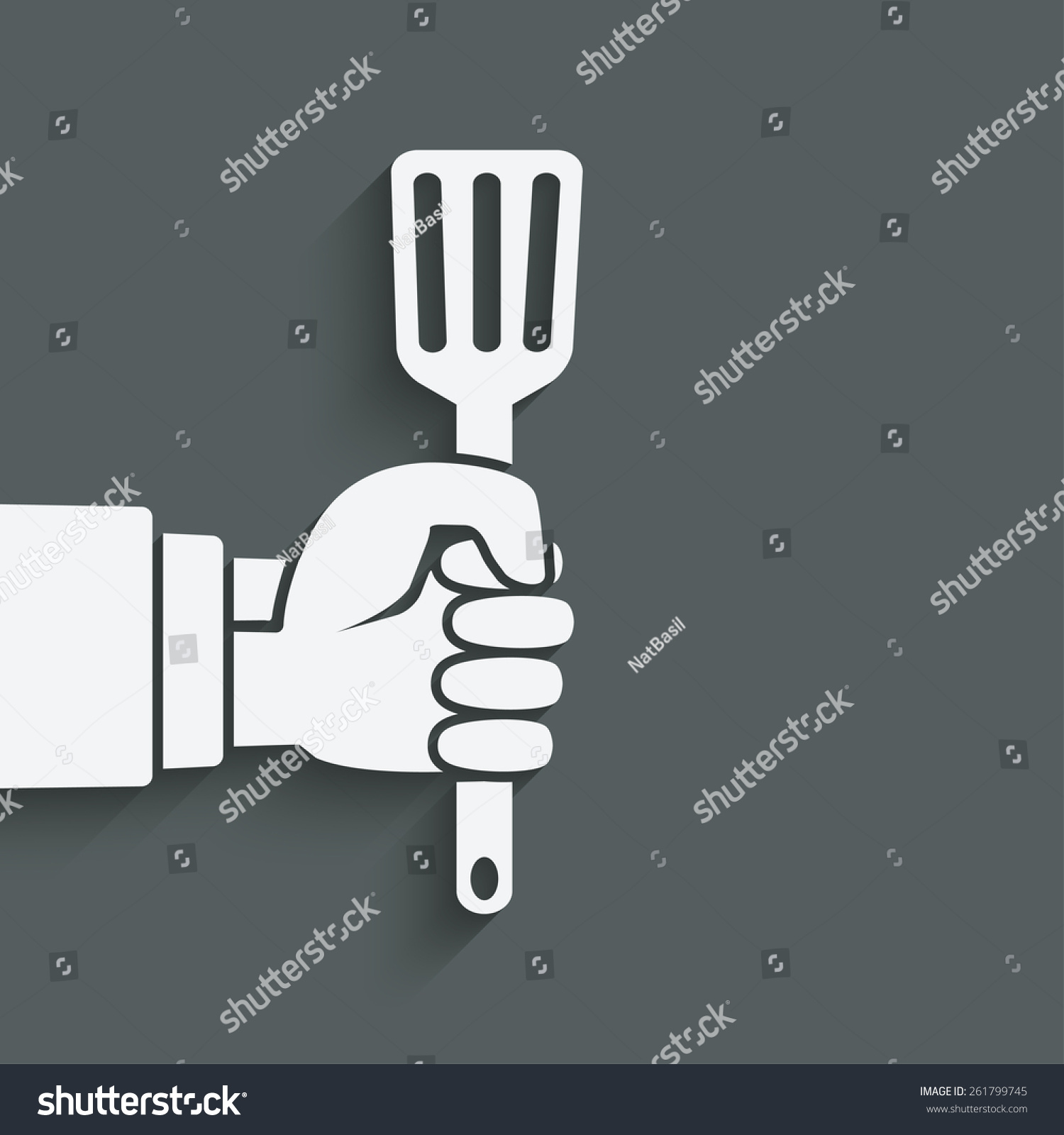 Chef Hand Turner Vector Illustration Eps Stock Vector (Royalty Free ...