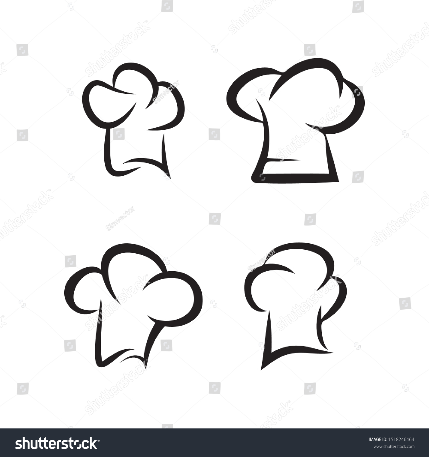 Chef Hat Collection Set Graphic Design: เวกเตอร์สต็อก (ปลอดค่าลิขสิทธิ์ ...